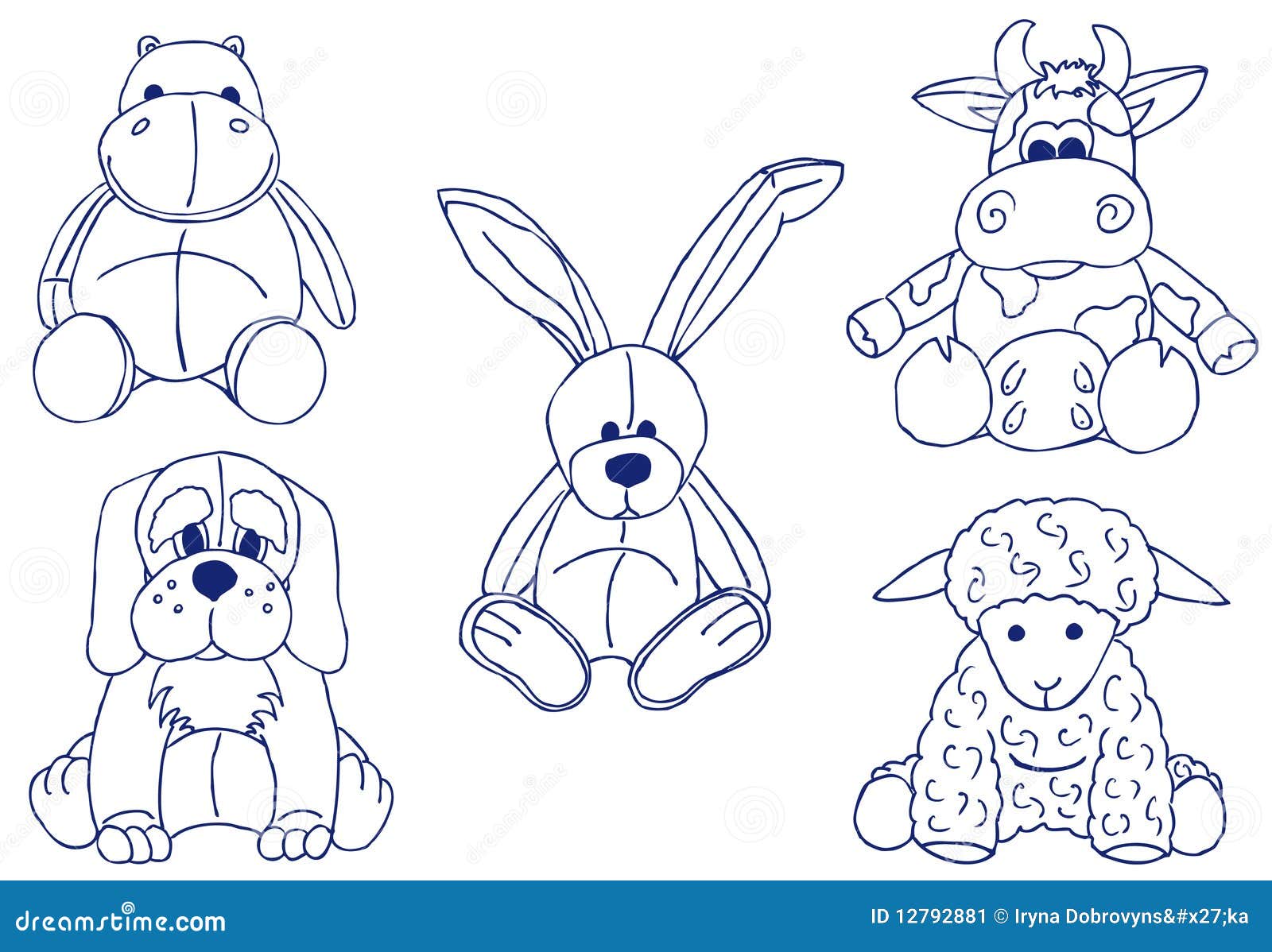 Plush animals stock vector. Illustration of cartoon, mammal - 12792881