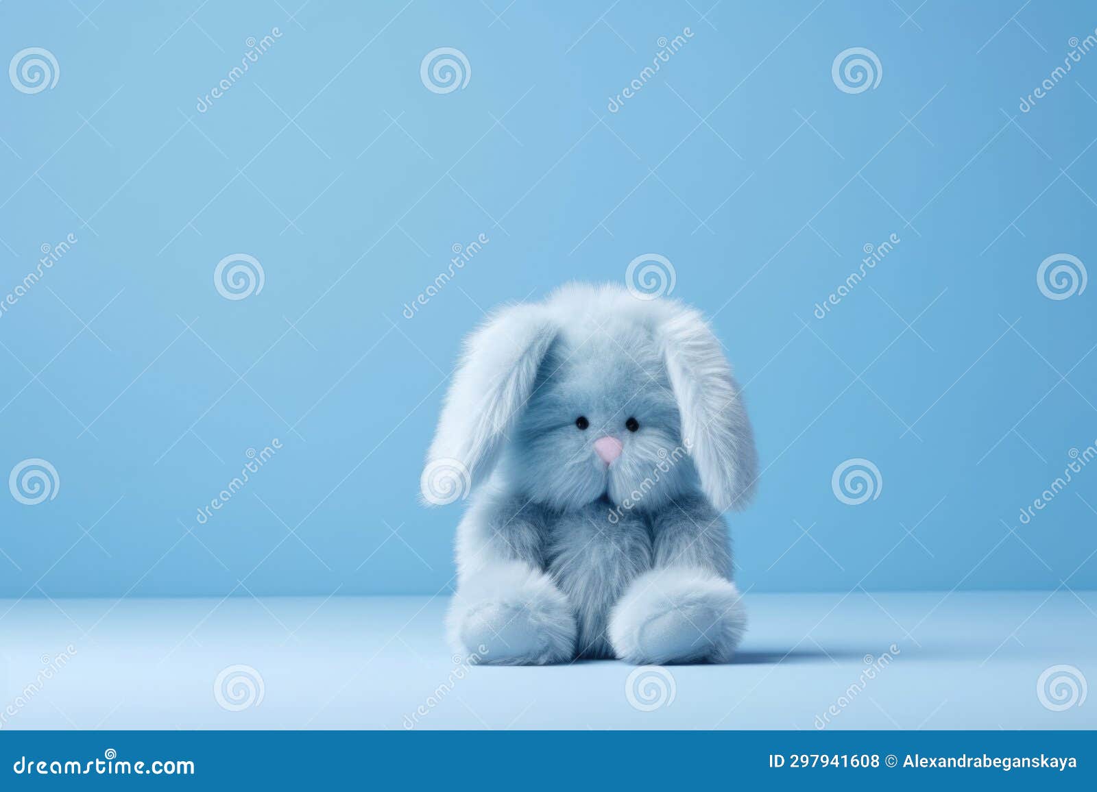 Plush Blue Rabbit, Sad Rabbit Stock Illustration - Illustration of cute ...