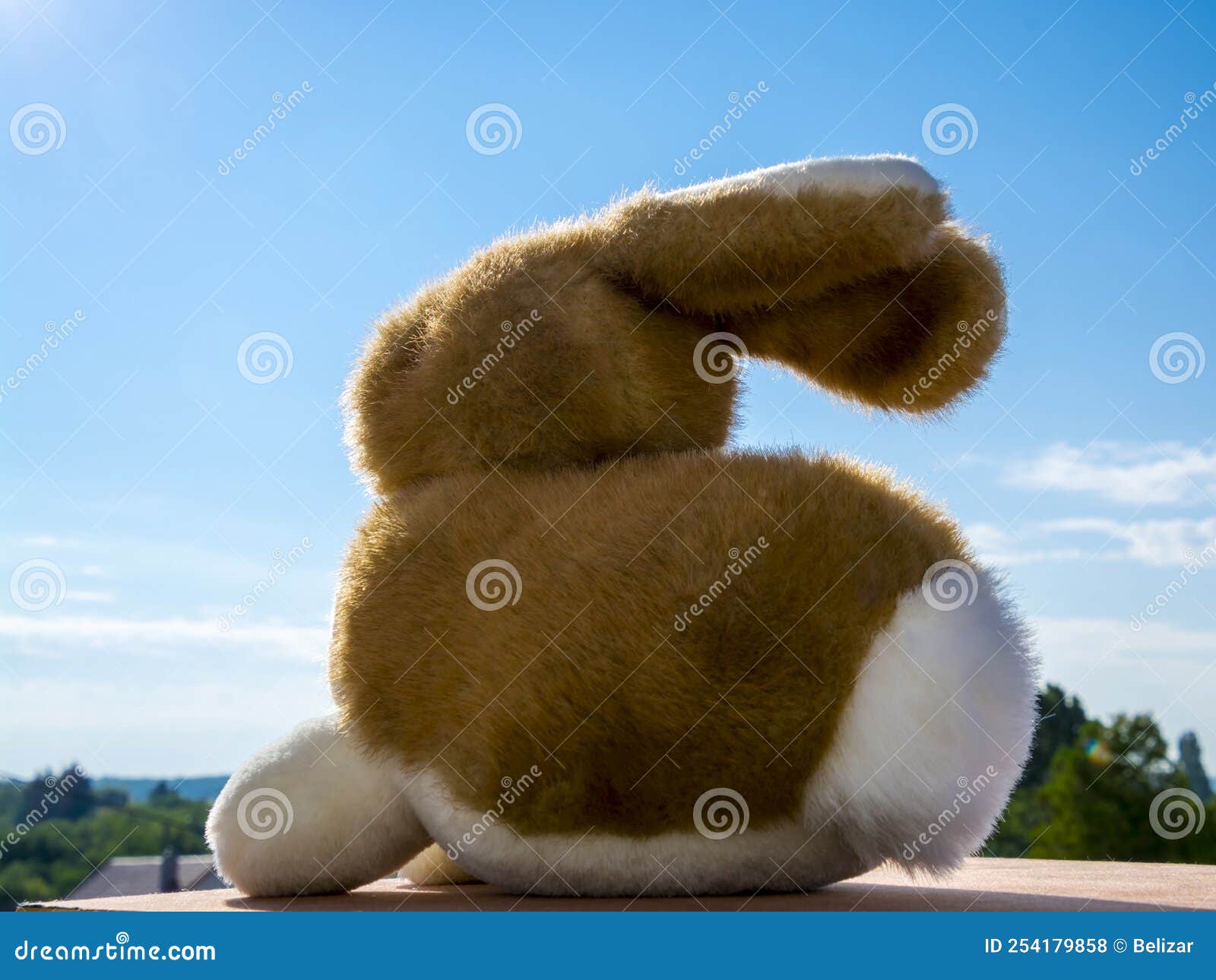 Plush Puppet and with the Blue Sky in Summer Stock Photo - Image of ...