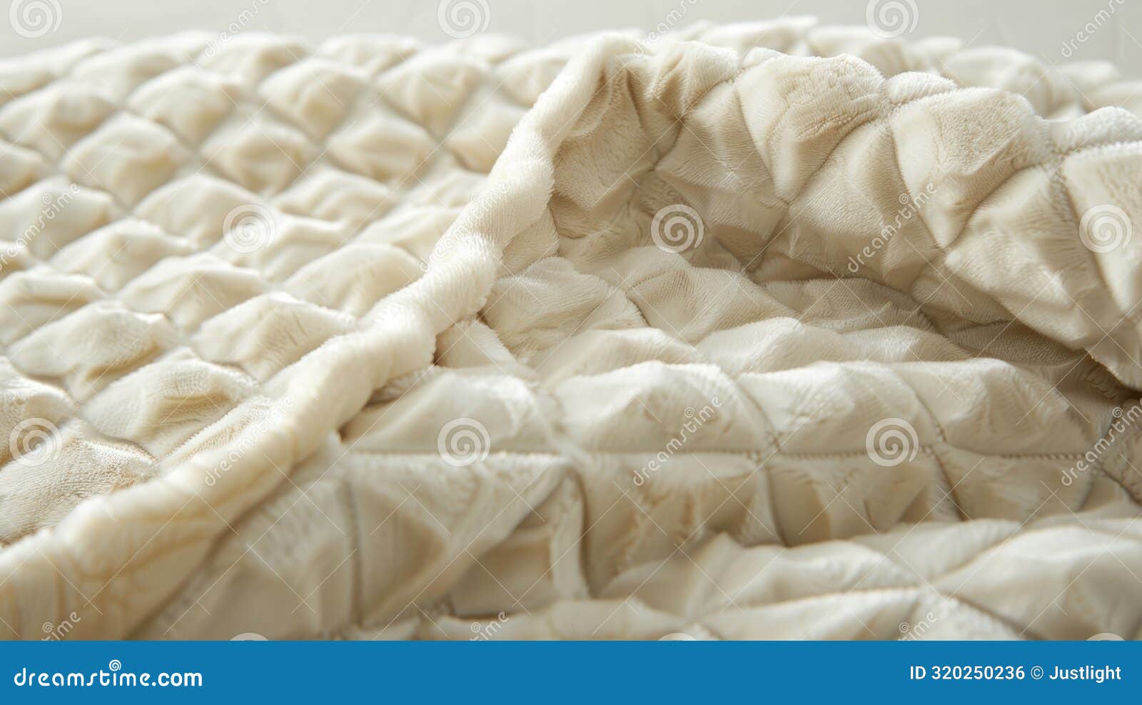 The Plush Surface of a Creamcolored Velvet Throw with a Gentle ...