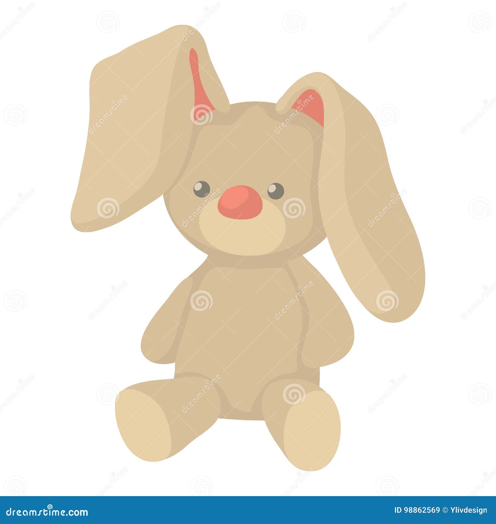 Plush Toy Bunny Icon, Cartoon Style Stock Vector - Illustration of ...