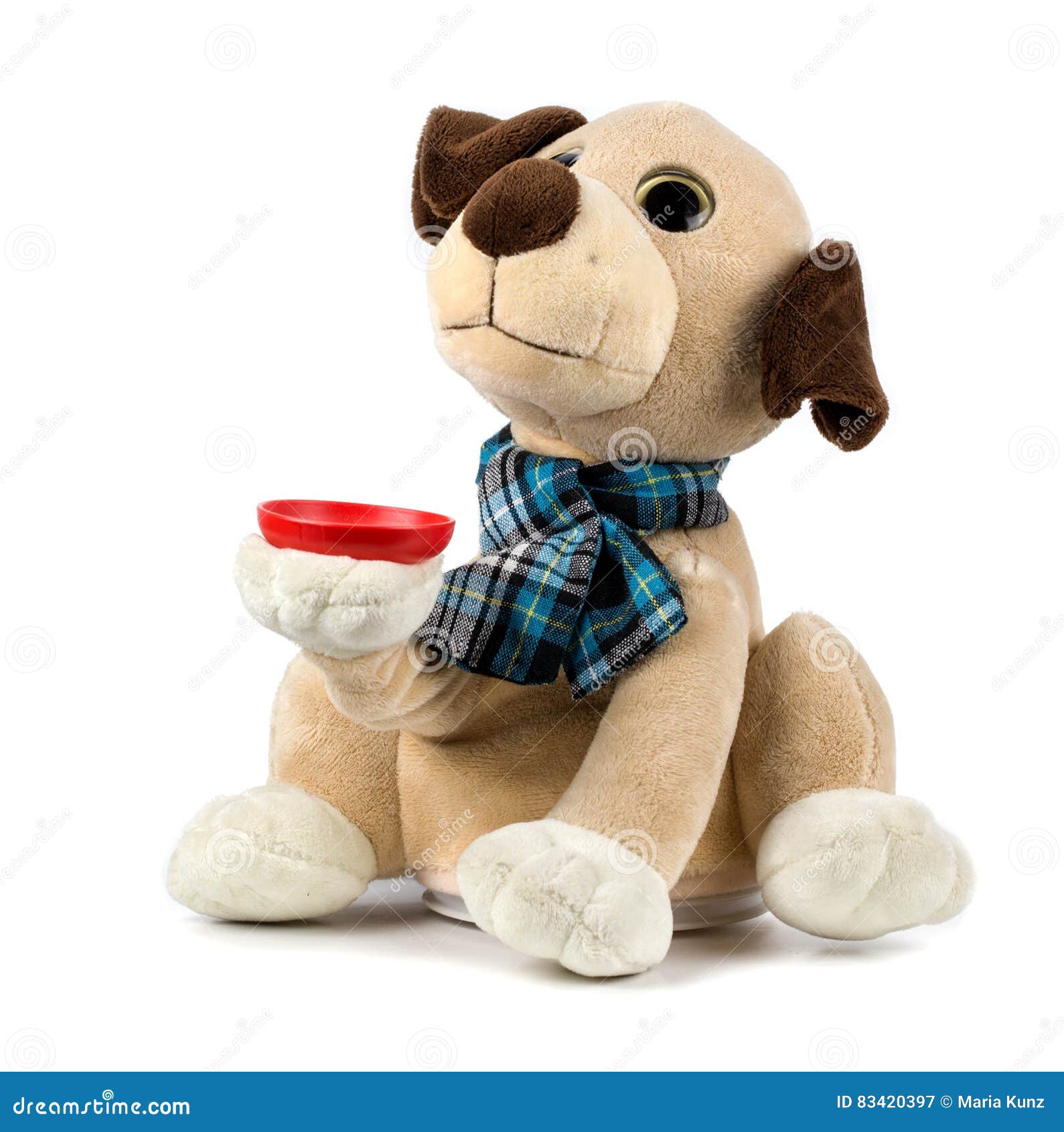 Plush Toy Dog on a White Background Stock Image - Image of finishing ...