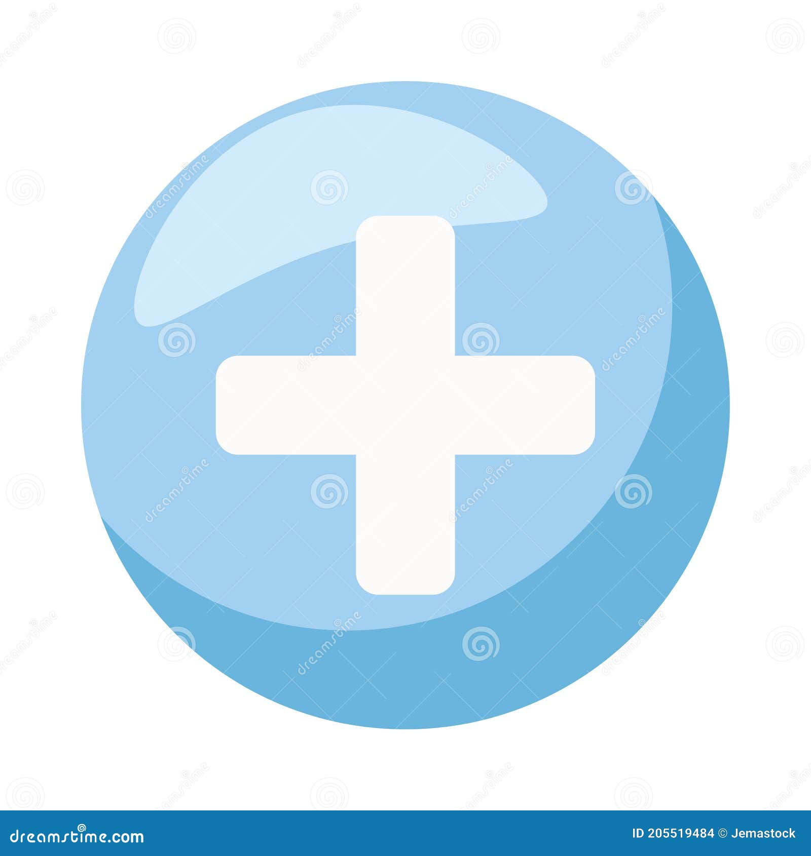Pluss Symbol in Button Isolated Icon Stock Vector - Illustration of ...