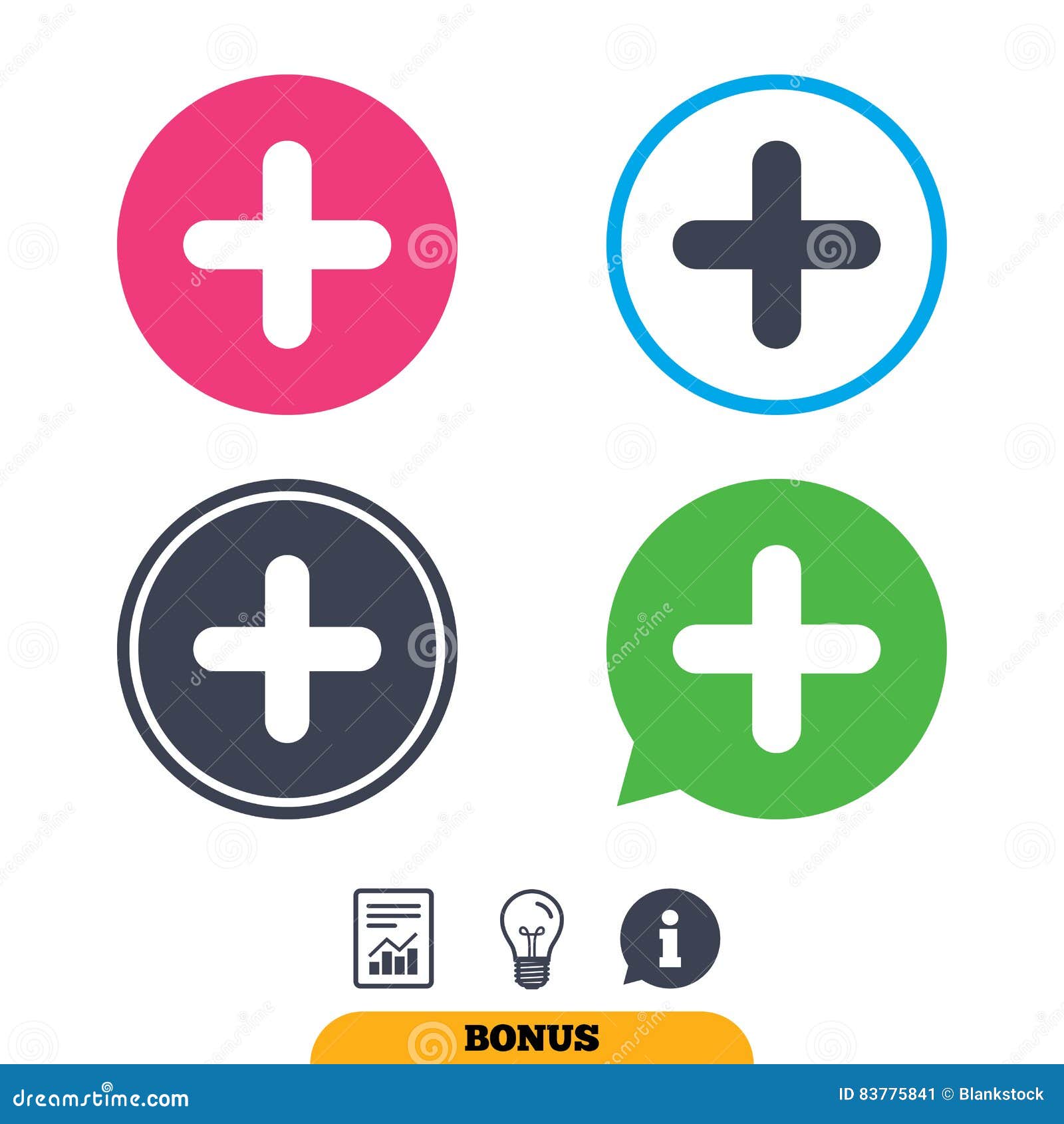 Plustekenpictogram Positief Symbool Vector Illustratie - Illustration ...