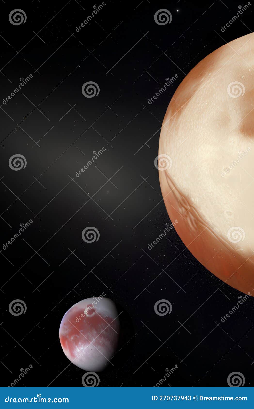 Pluto and Charon Moon. View from Space Stock Illustration ...