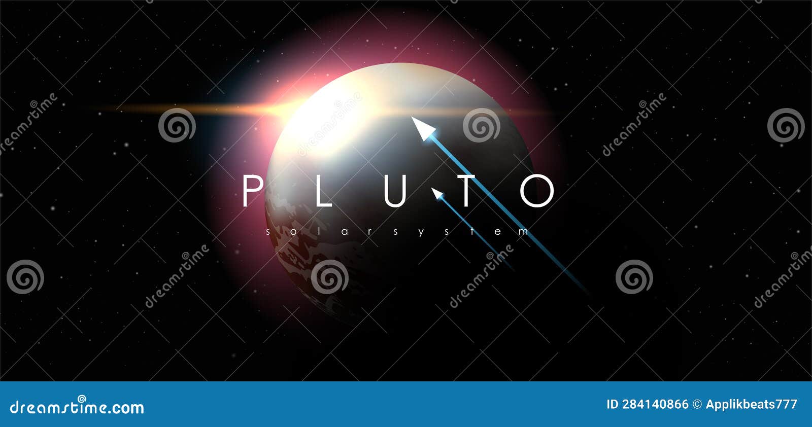 Pluto, Creative Vector Planet. Space Background. Galaxy Colorful ...