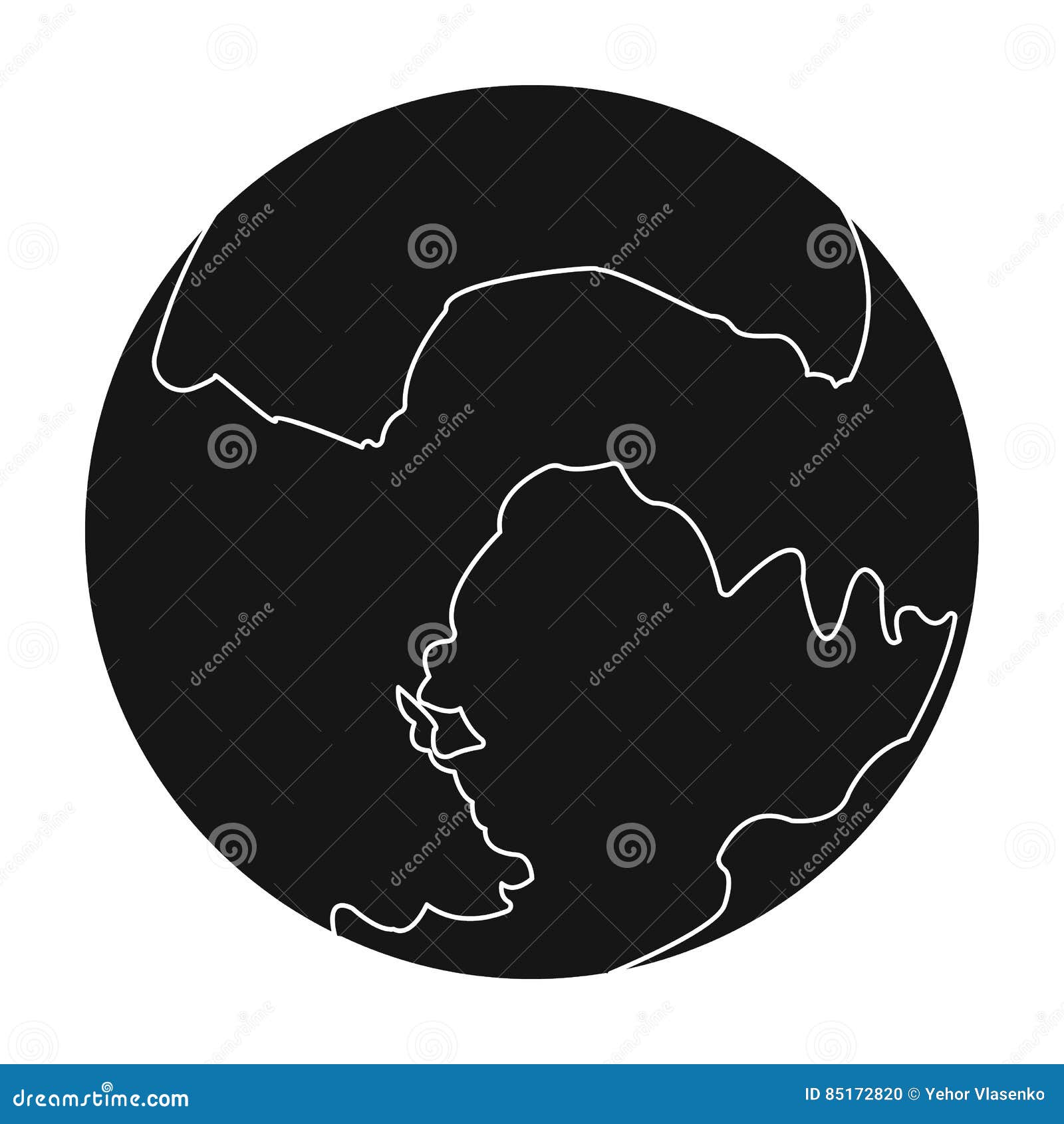 Pluto Icon in Black Style Isolated on White Background. Planets Symbol ...