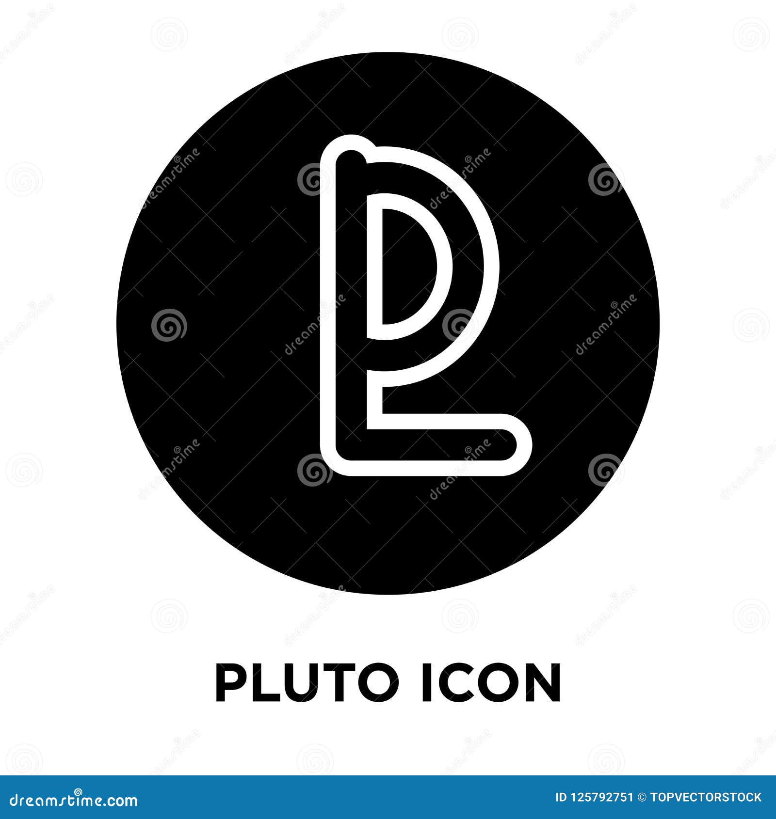 Pluto Icon Vector Isolated On White Background, Logo Concept Of Stock ...