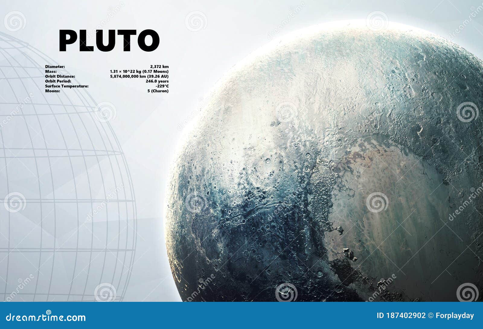 Pluto. Minimalistic style stock illustration. Illustration of editable ...
