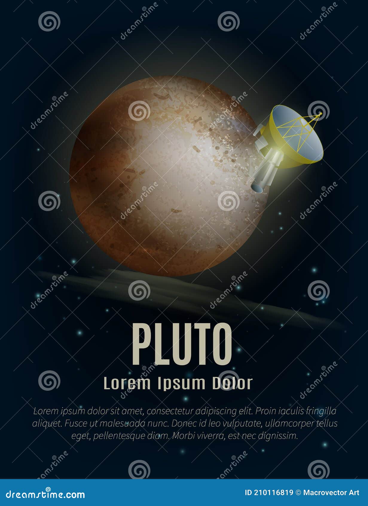 Pluto Planet Poster stock vector. Illustration of decorative - 210116819