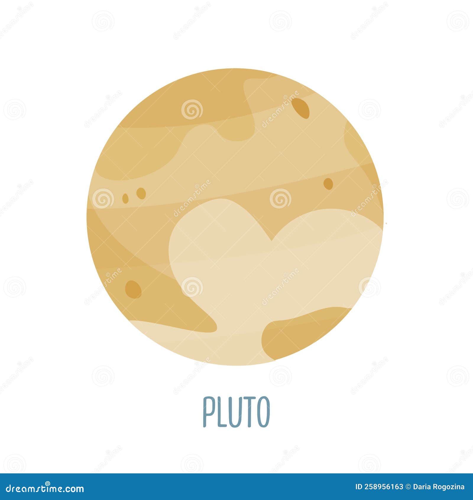 Pluto. Planet of the Solar System on a White Background. Vector ...