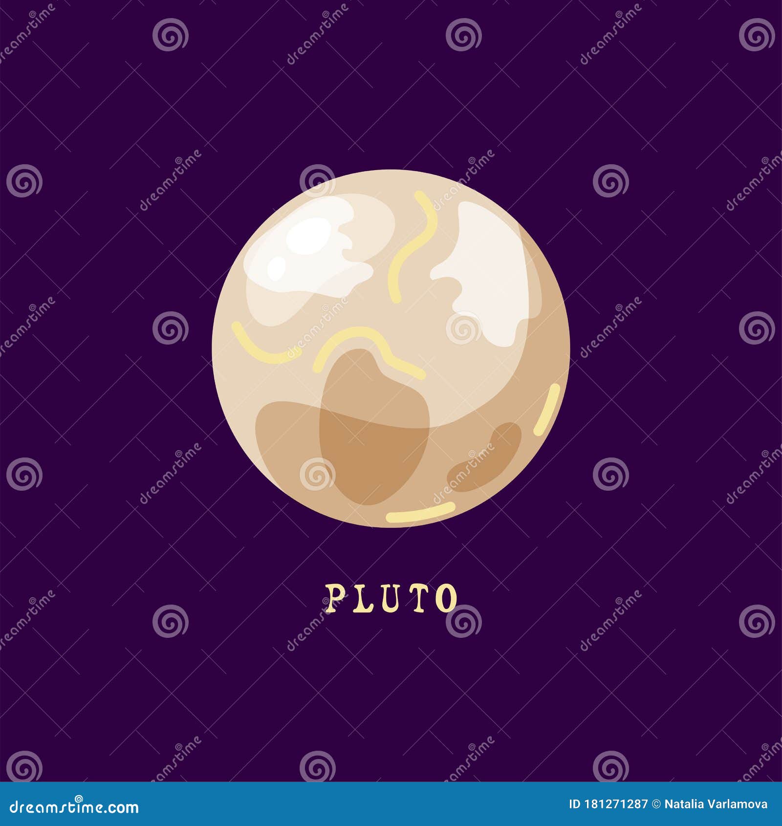 Pluto Planet Vector Illustration Stock Vector - Illustration of cartoon ...