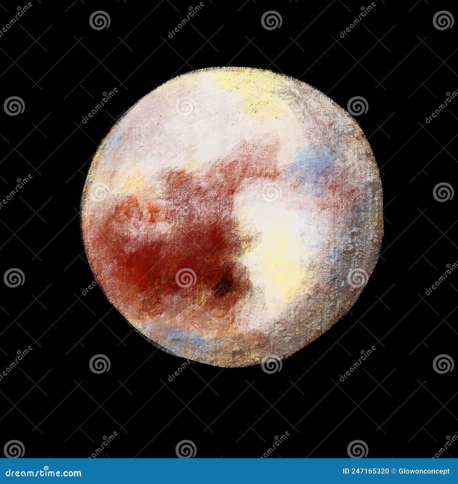 Pluto Solar System Planets Illustration Painting Chalk Art Drawing ...
