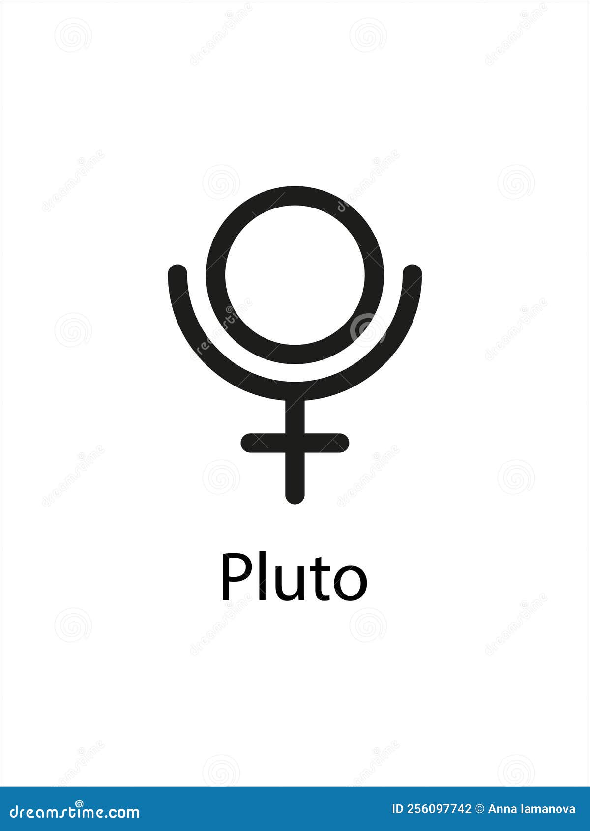 Pluto Symbol of Planets stock vector. Illustration of earth - 256097742