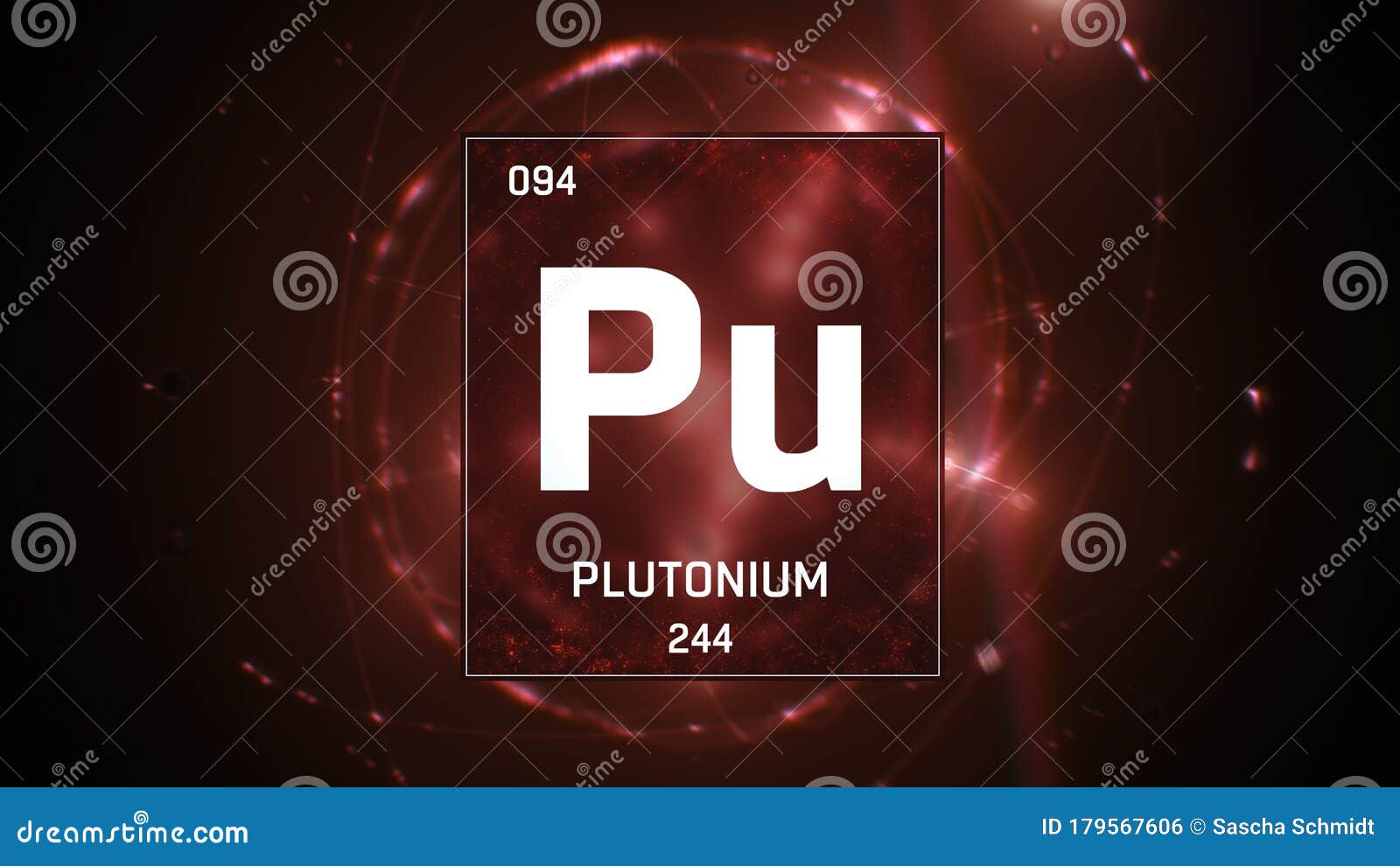 Plutonium As Element 94 Of The Periodic Table 3D Illustration On Silver ...