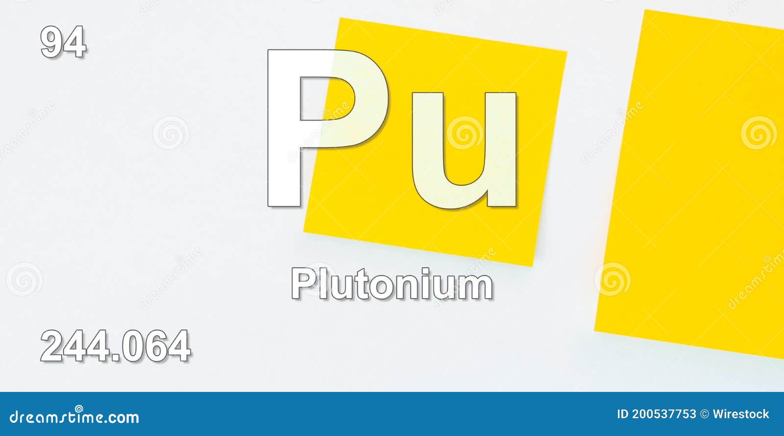 Plutonium Chemical Element Atomic Data and Symbol Illustration Backdrop ...