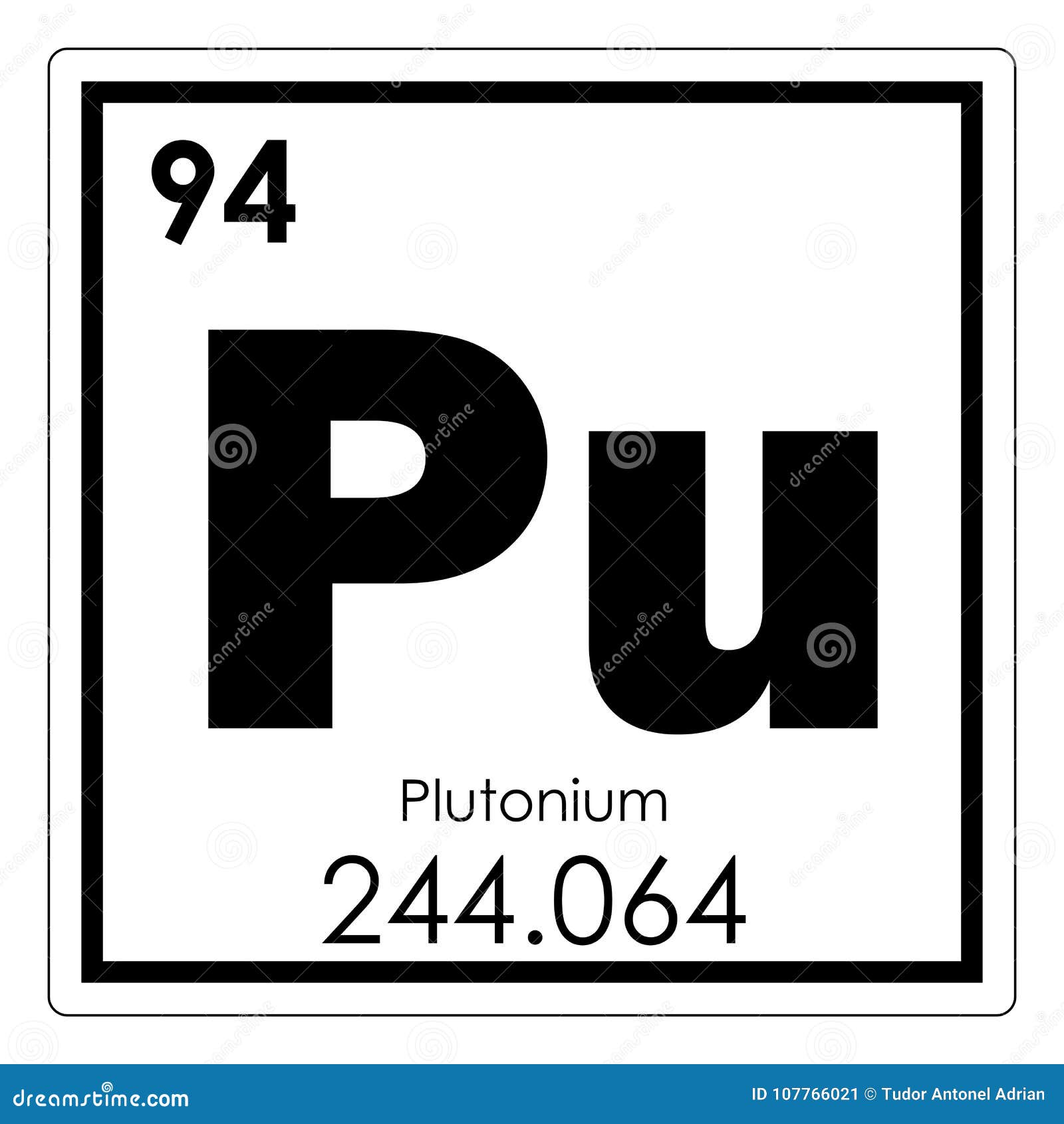 Plutonium As Element 94 Of The Periodic Table 3D Illustration On Red ...