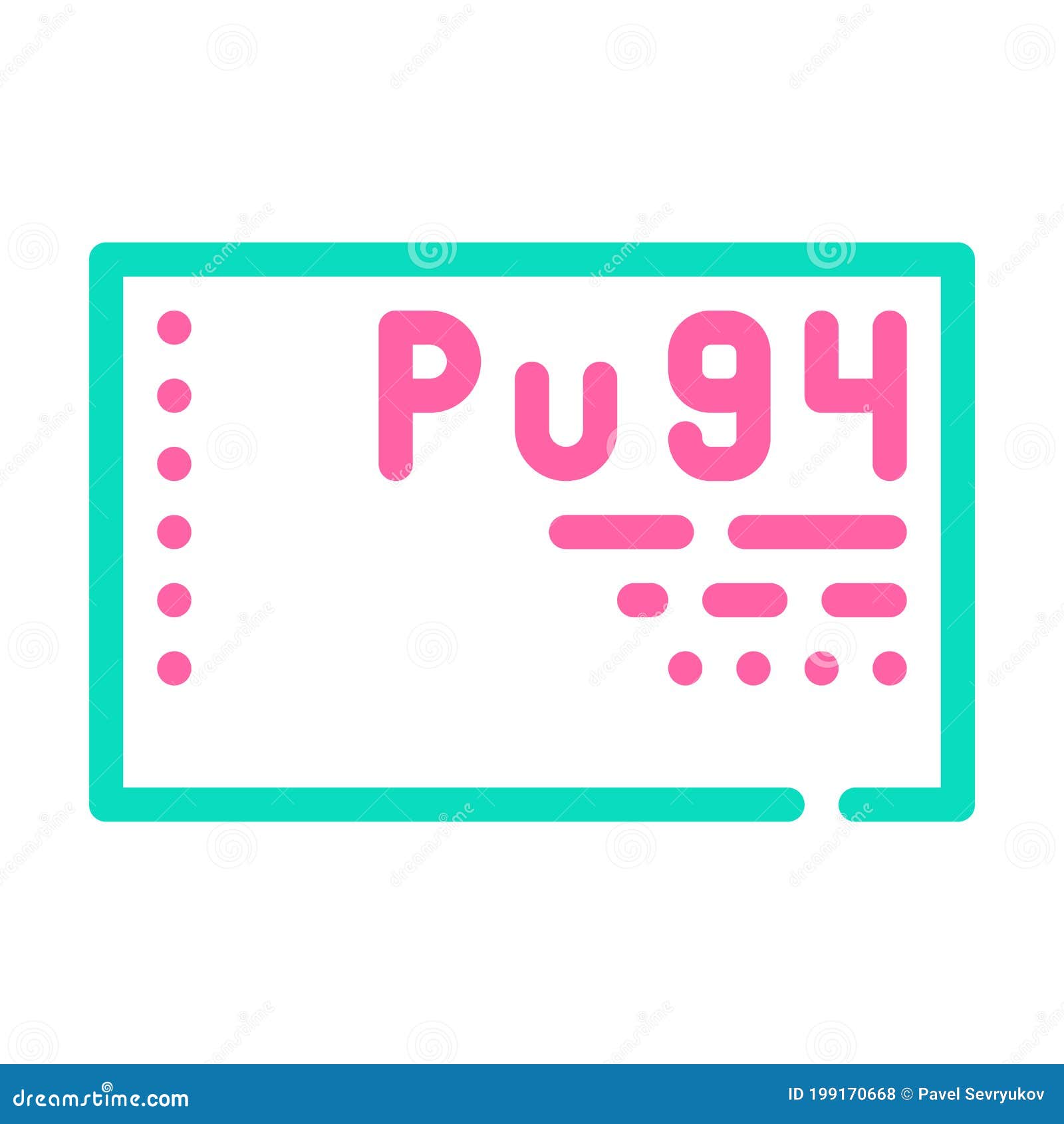 Plutonium As Element 94 Of The Periodic Table 3D Illustration On Silver ...