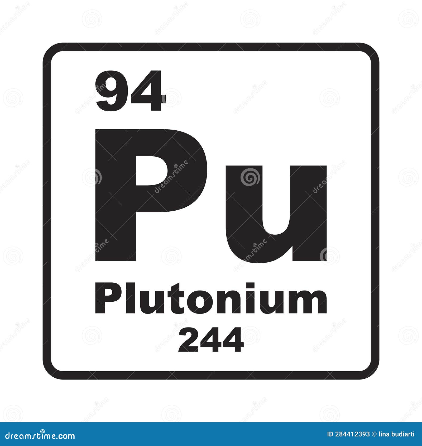 Plutonium As Element 94 Of The Periodic Table 3D Illustration On Blue ...
