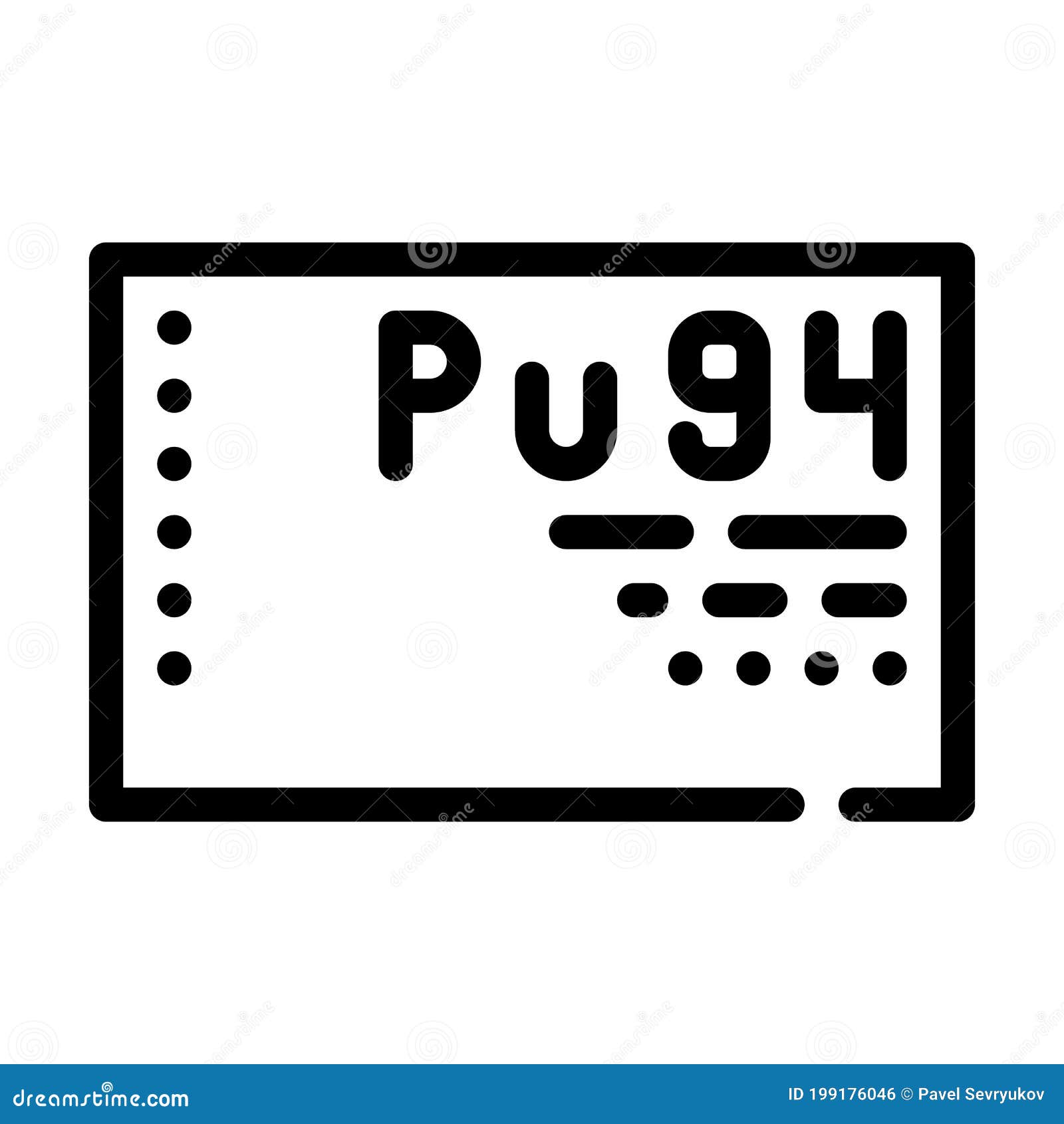Plutonium As Element 94 Of The Periodic Table 3D Illustration On Orange ...