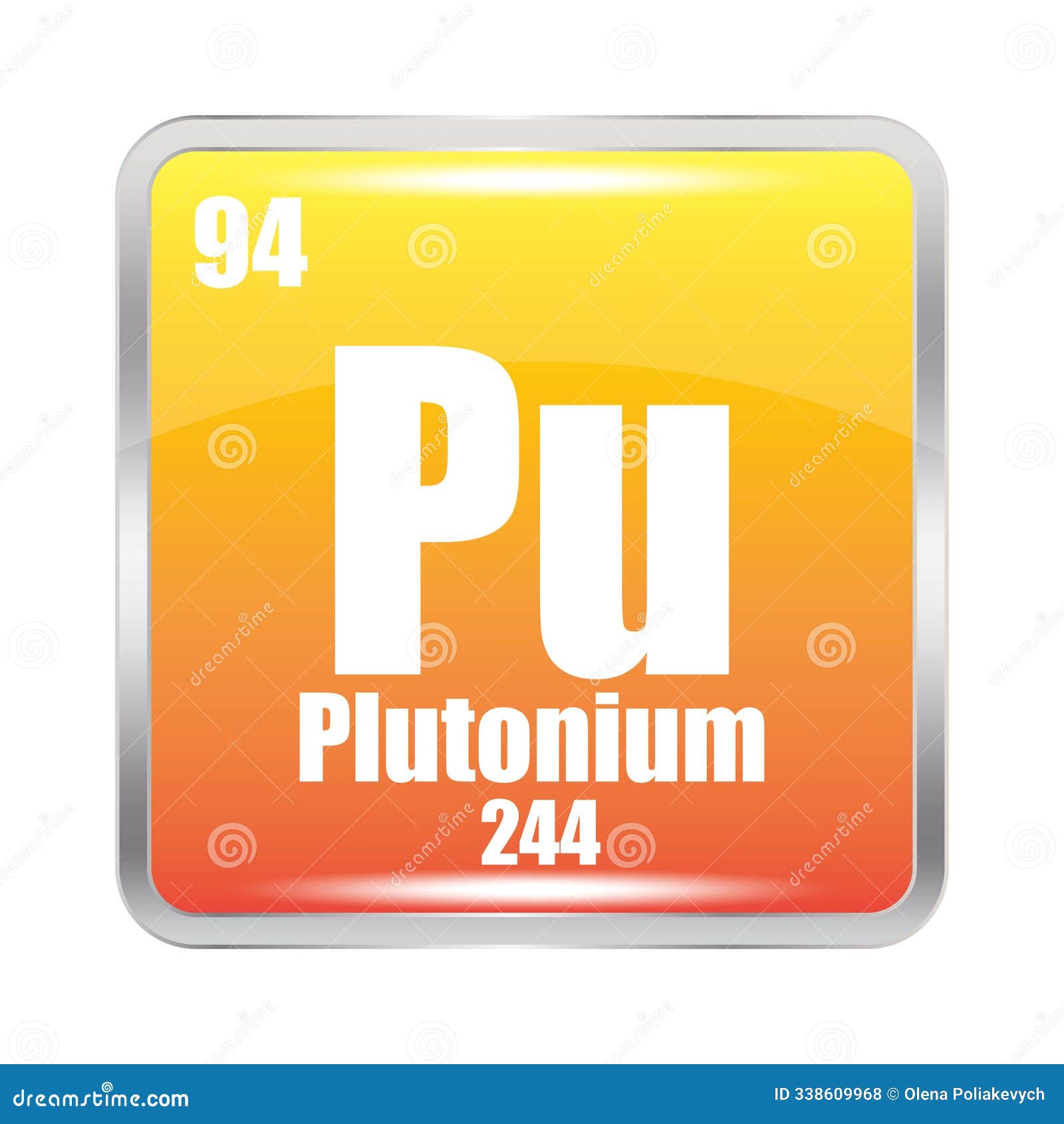 Plutonium As Element 94 Of The Periodic Table 3D Illustration On Red ...