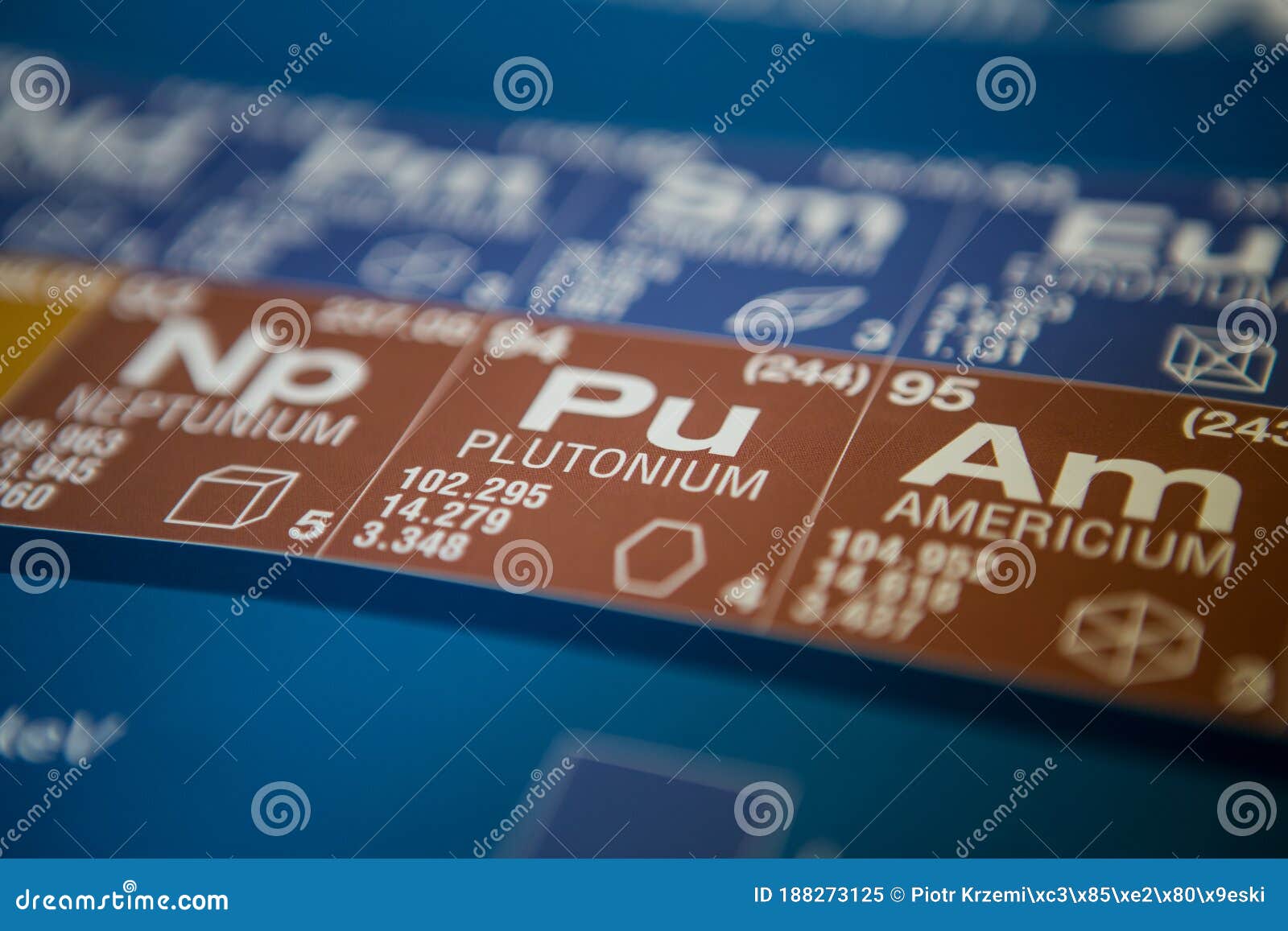 Plutonium on the Periodic Table of Elements Stock Image - Image of ...