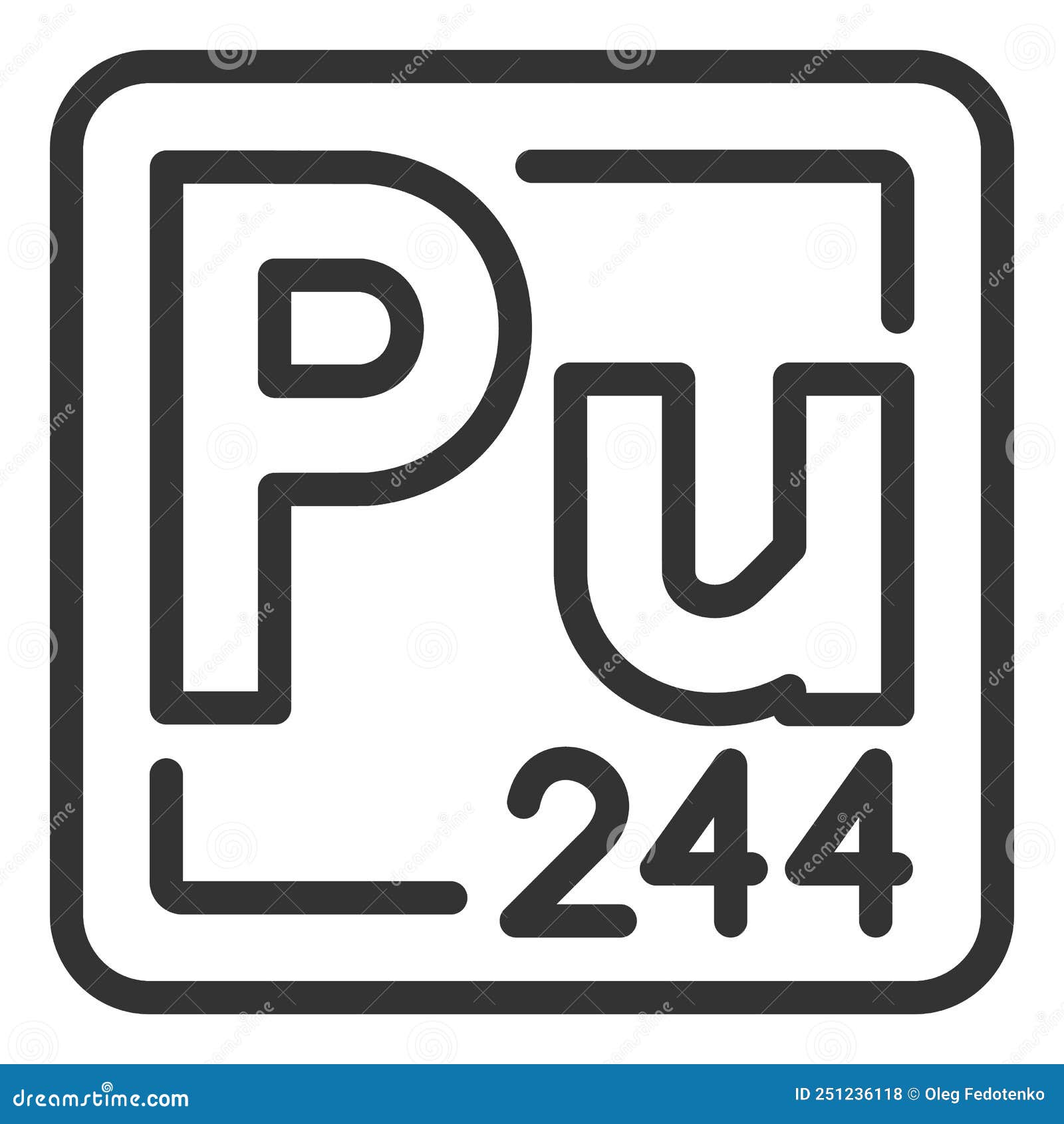 Radioactive Element Uranium-235 Solid Icon, Atomic Energy Concept ...