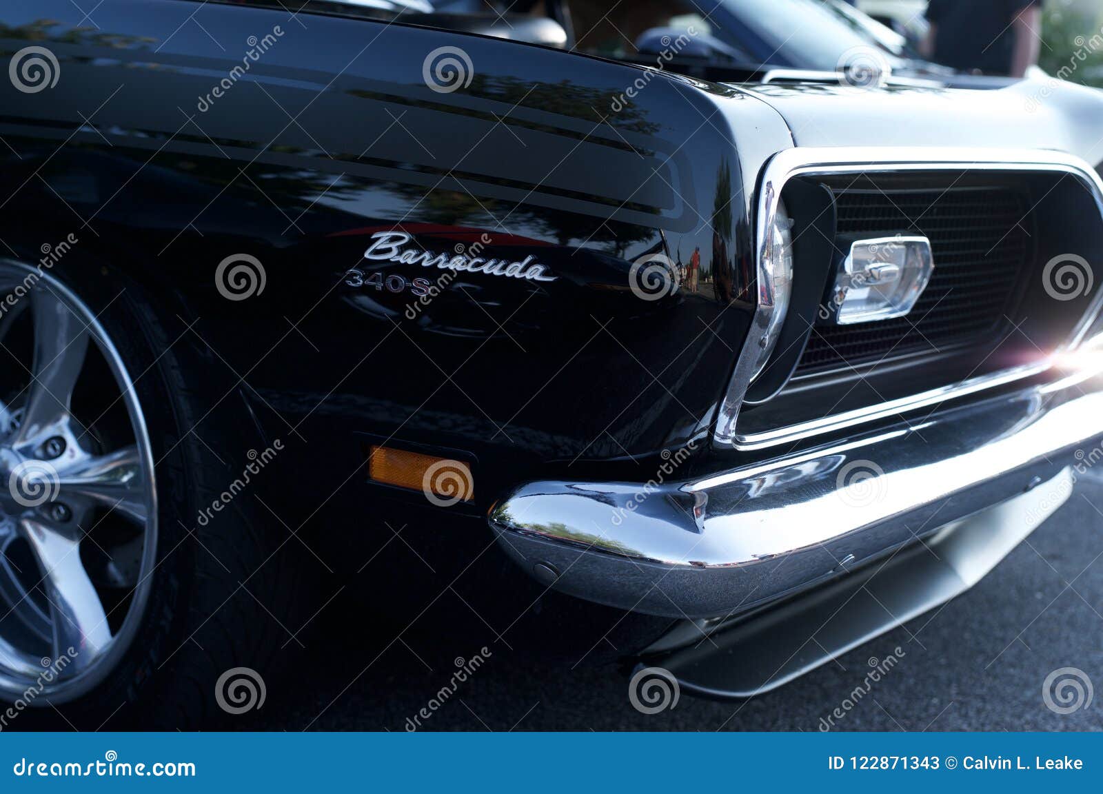 Plymouth Barracuda Front End Black Editorial Stock Photo - Image of ...
