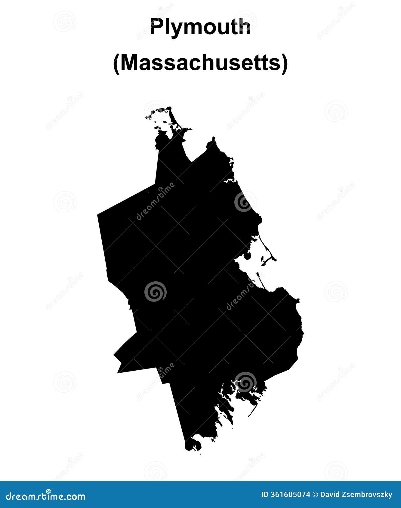 Map Of Plymouth County In Massachusetts State On White Background ...