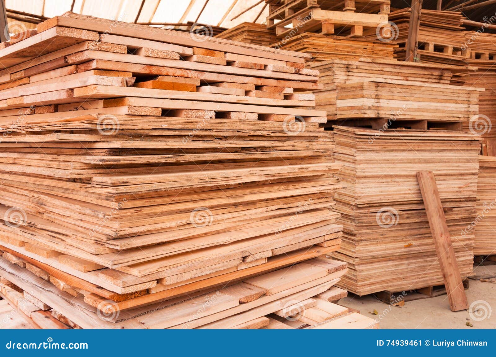 Plywood of Different Sizes Lie on Racks and Pallets Stock Image - Image ...
