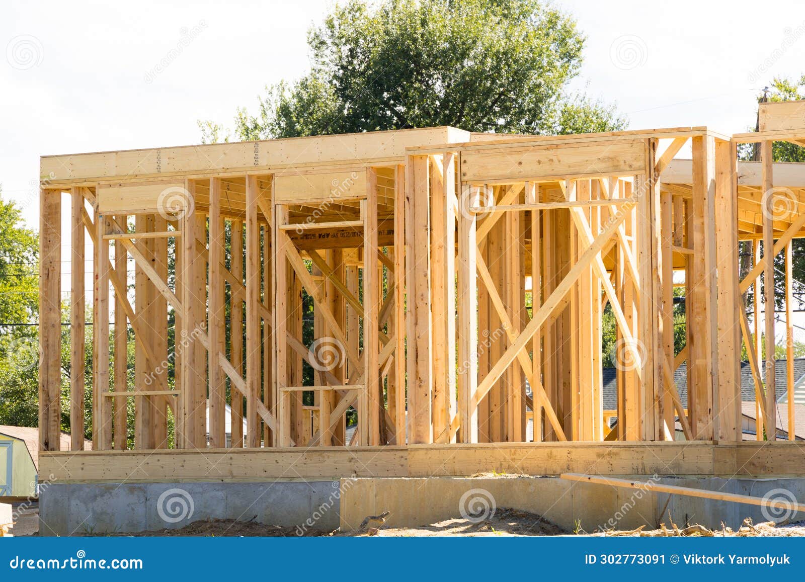 Plywood house frame stock image. Image of timber, material - 302773091