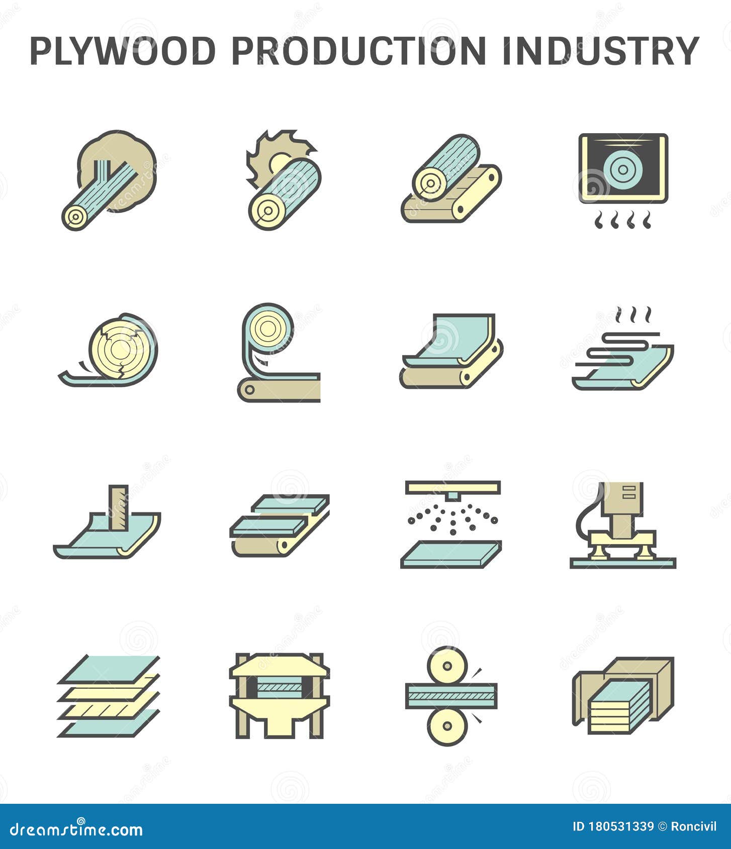 Plywood production icon stock vector. Illustration of industrial ...