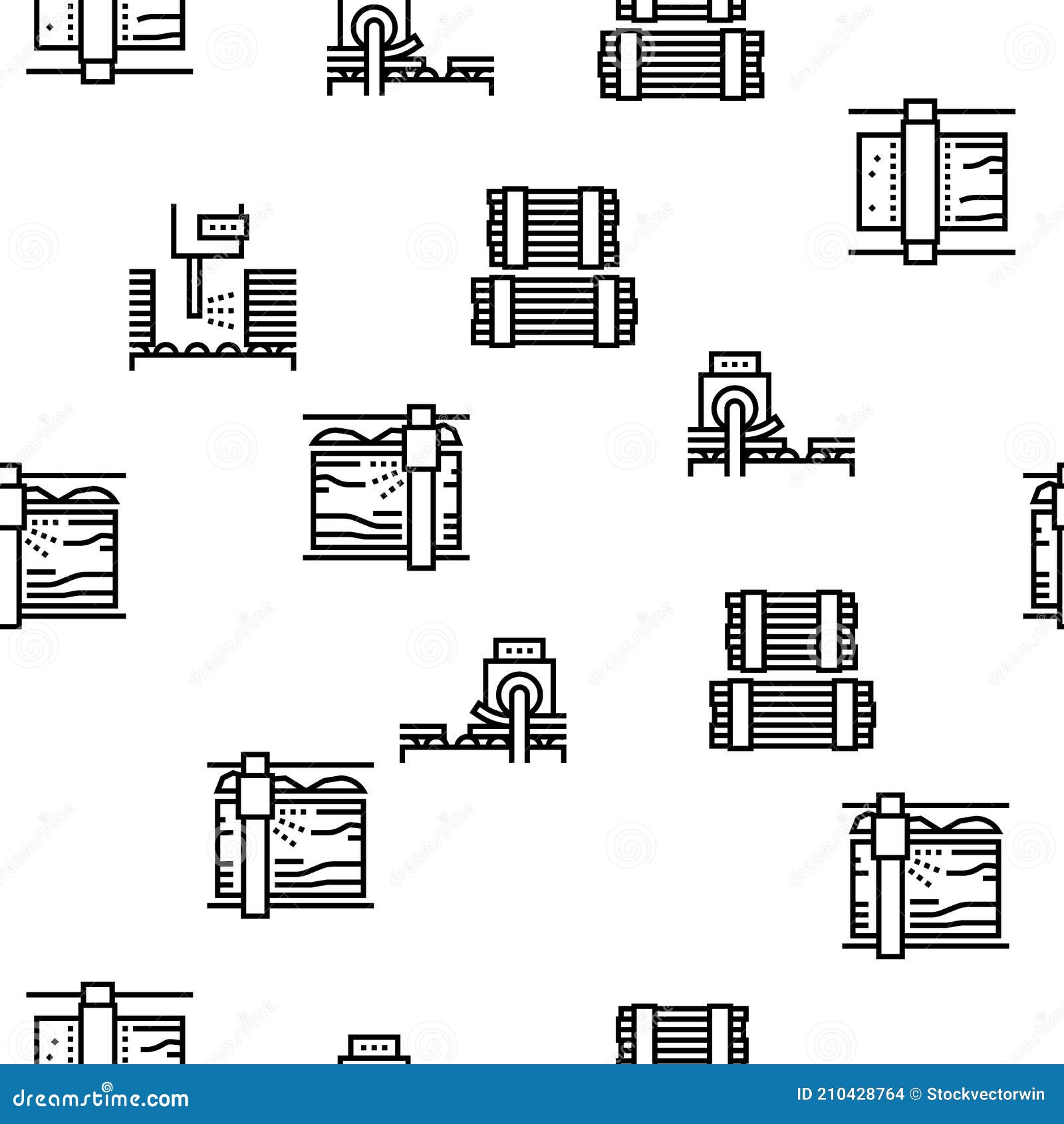 Plywood Production Vector Seamless Pattern Stock Vector - Illustration ...