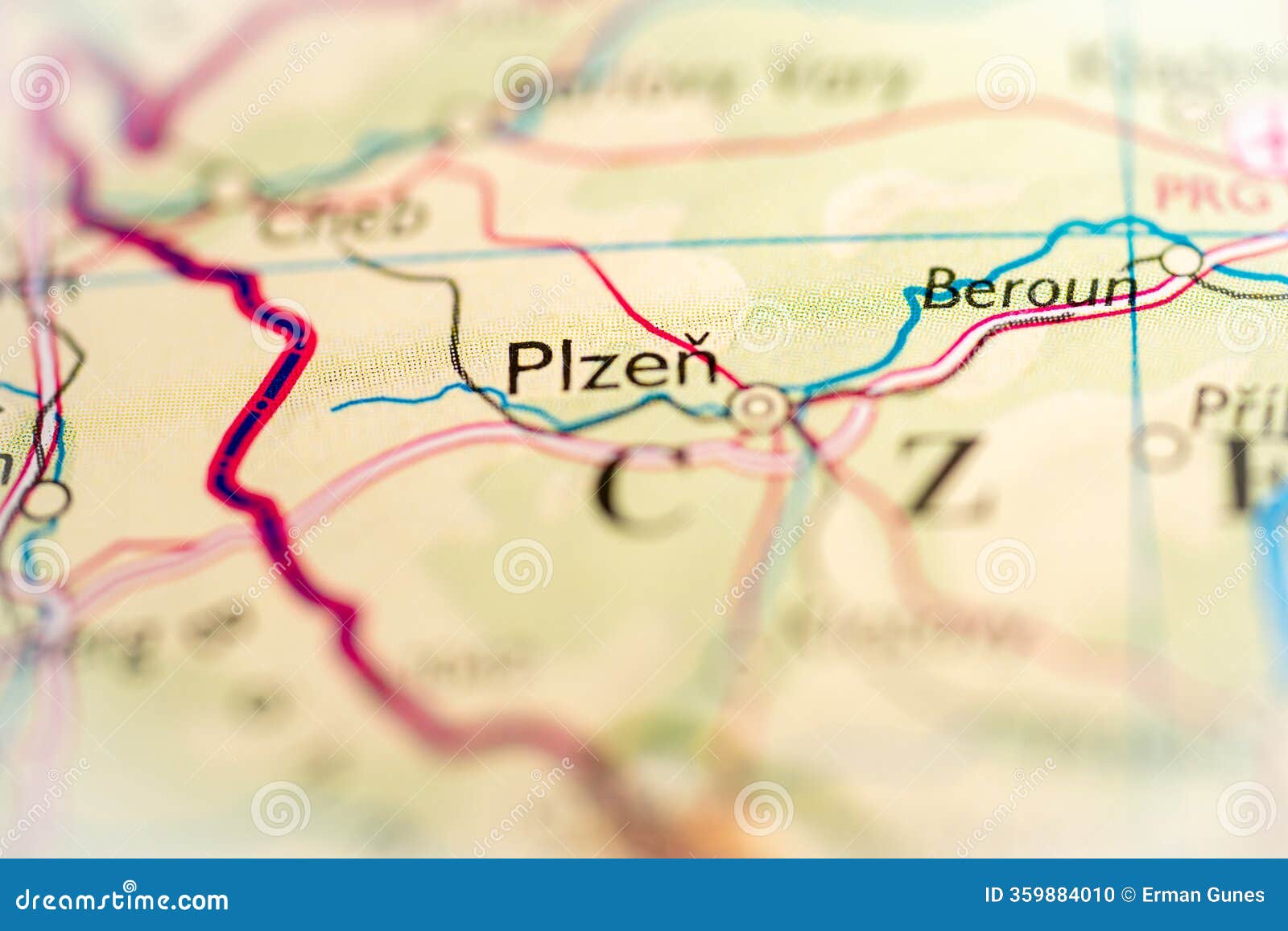 Plzen, Czech Republic Highlighted on a World Map Stock Photo - Image of ...