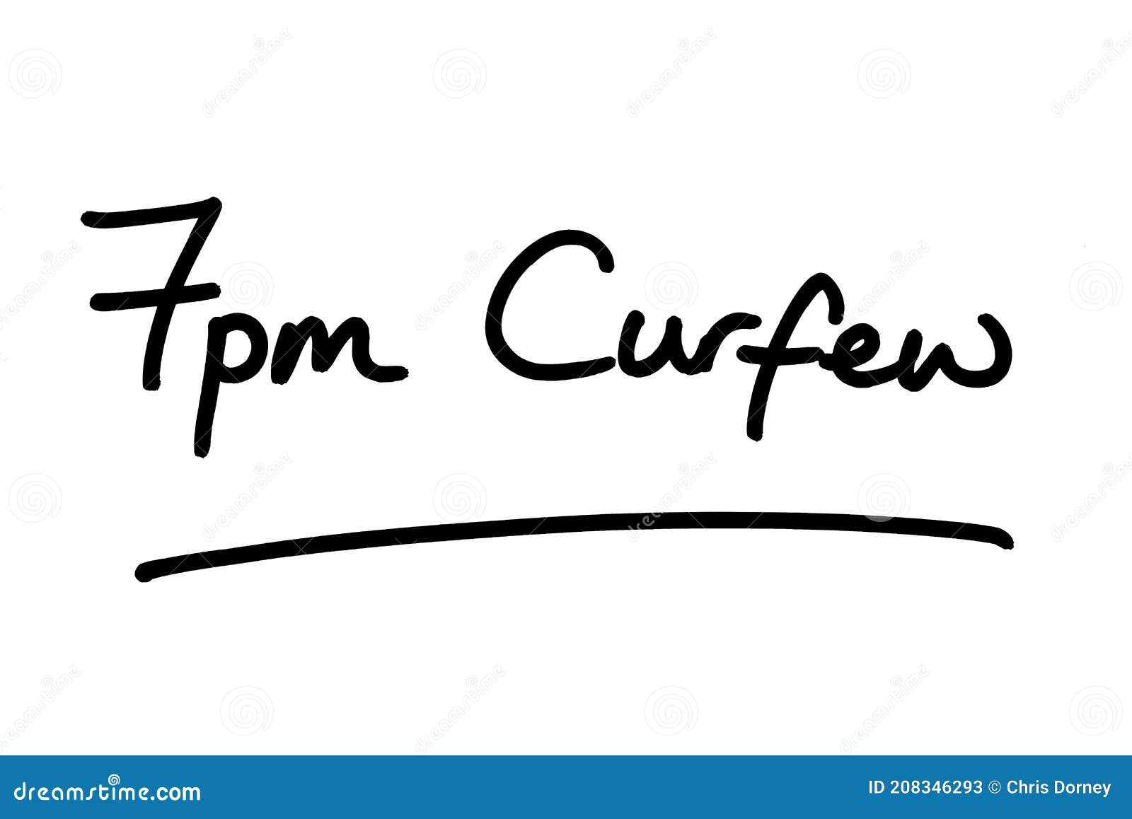 7pm Curfew stock illustration. Illustration of header - 208346293