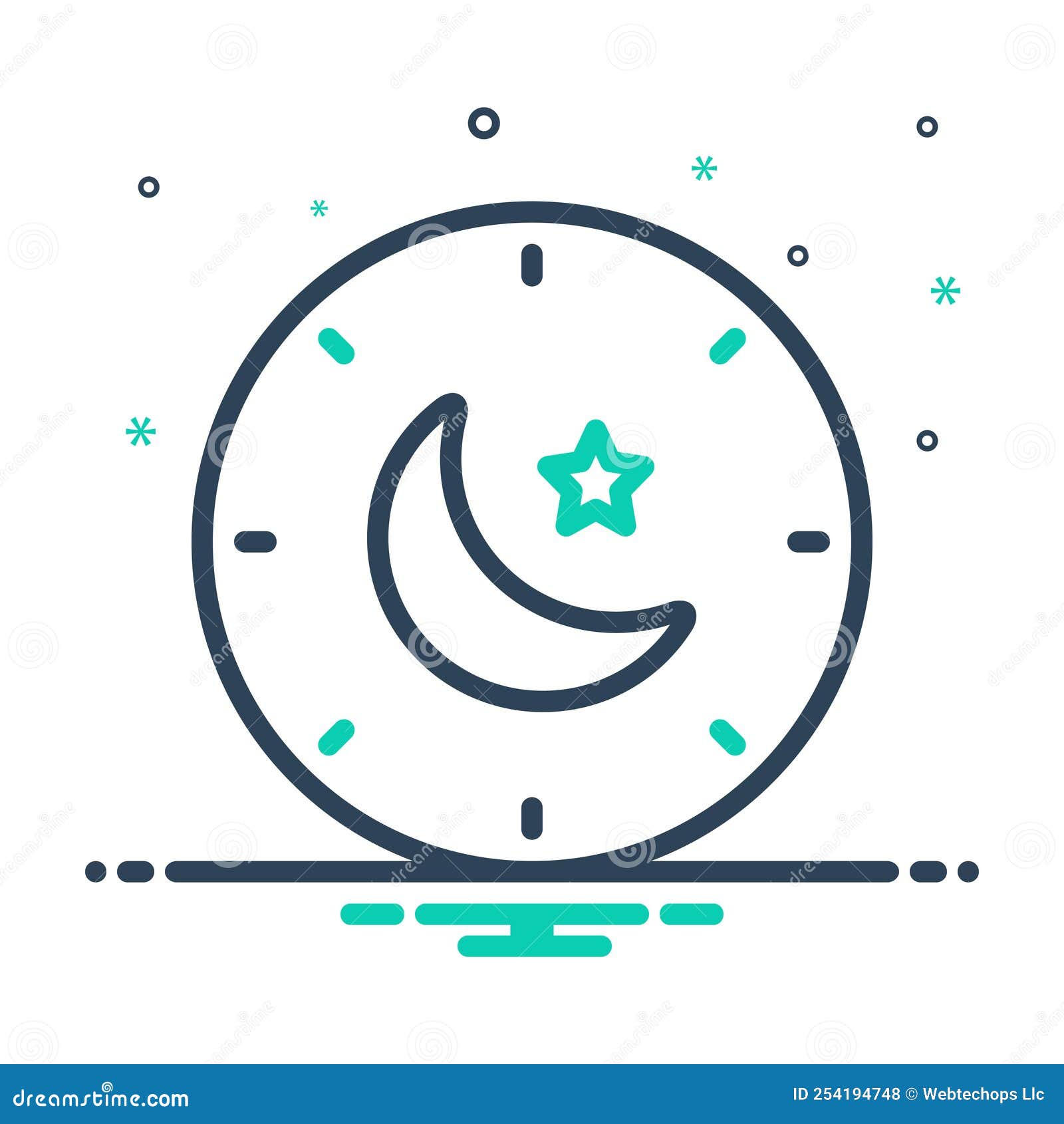 Mix Icon for Pm, Clock and Night Stock Vector - Illustration of vector ...