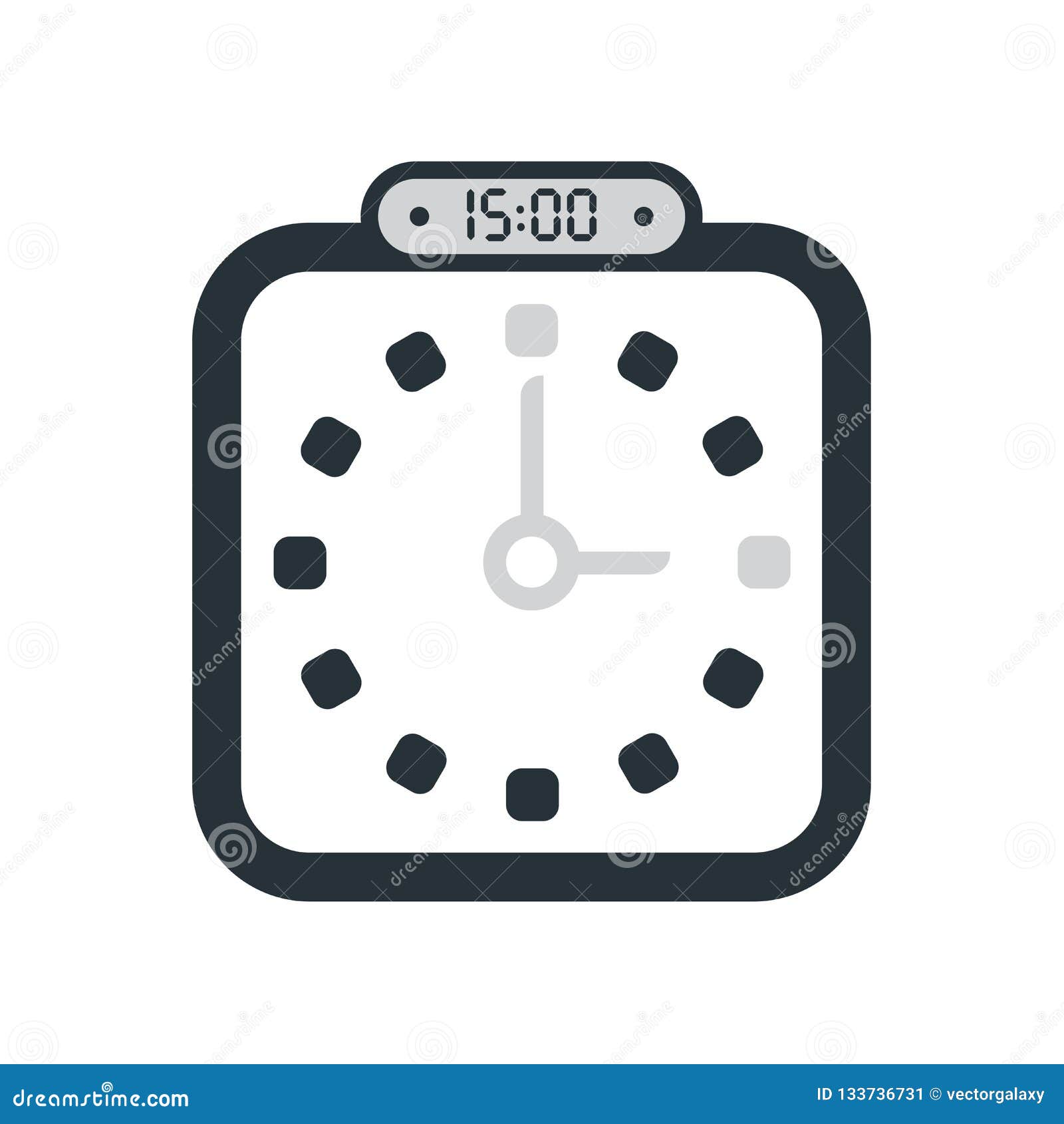 The 15:00, 3 Pm Icon Isolated on White Background, Clock and Watch ...