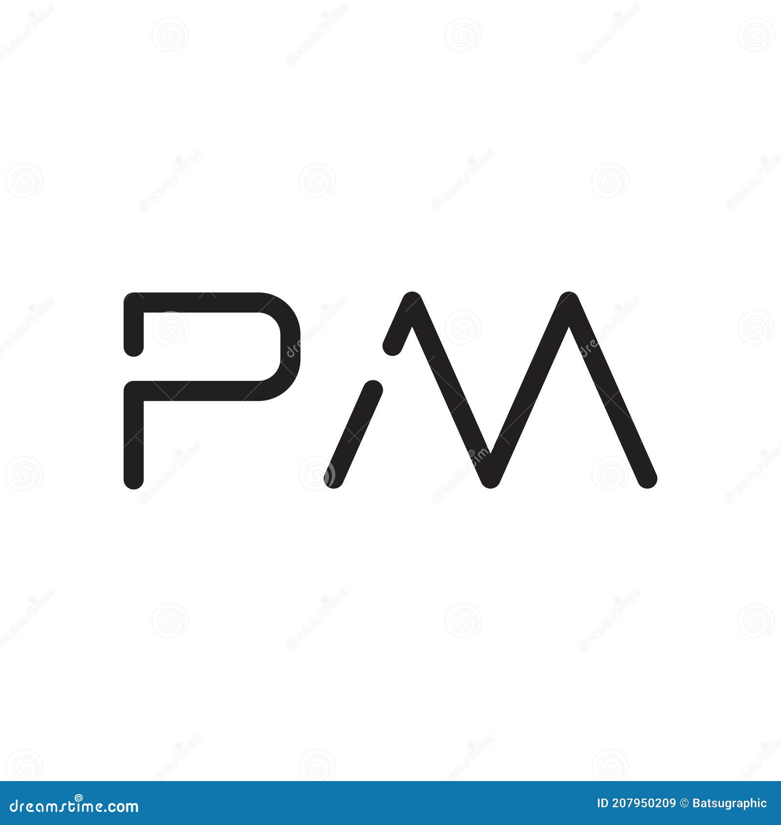 Pm Initial Letter Vector Logo Icon Stock Vector - Illustration of consulting, abstract: 207950209