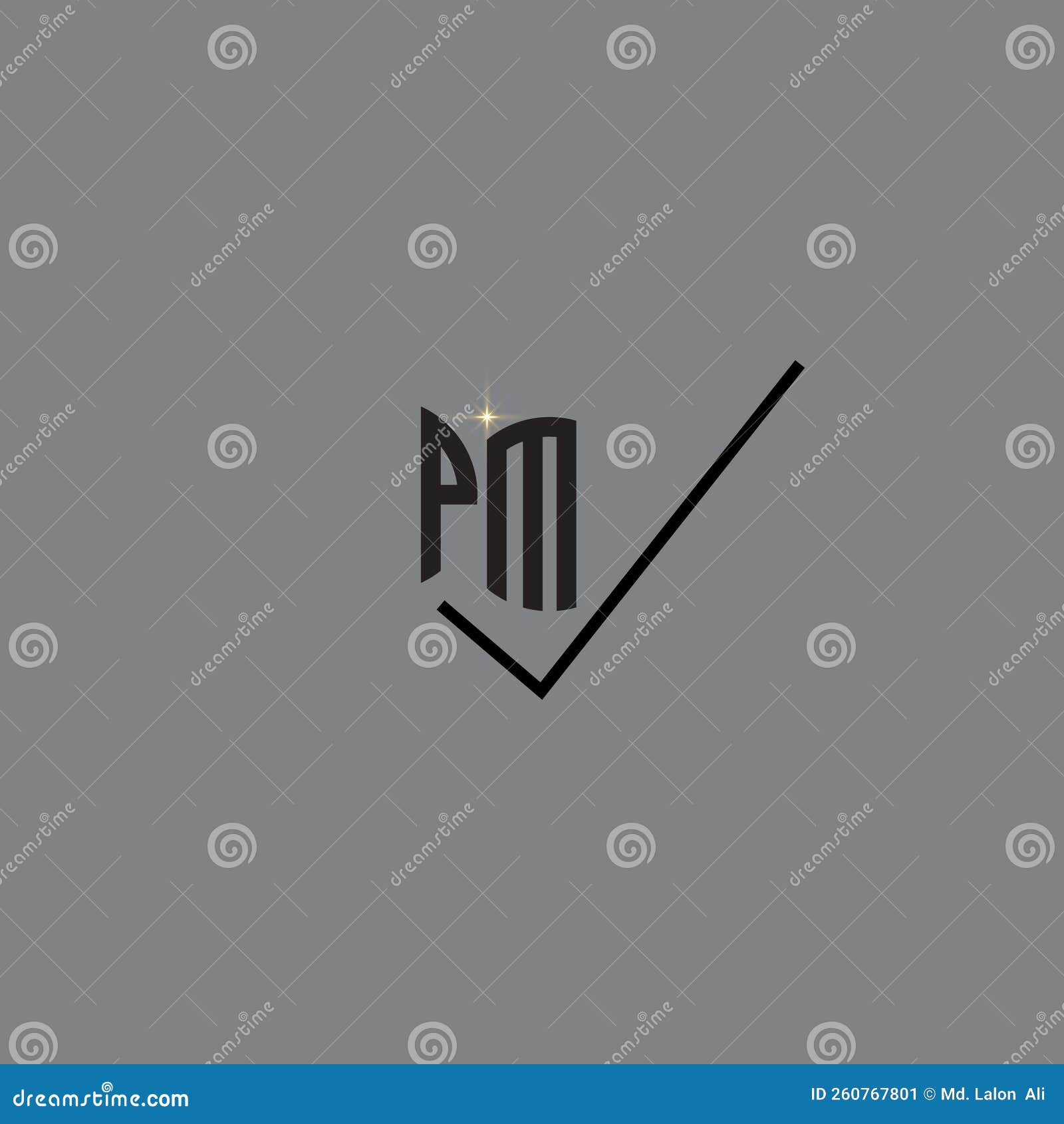 PM Monogram Logo Design Concept Stock Vector - Illustration of ...
