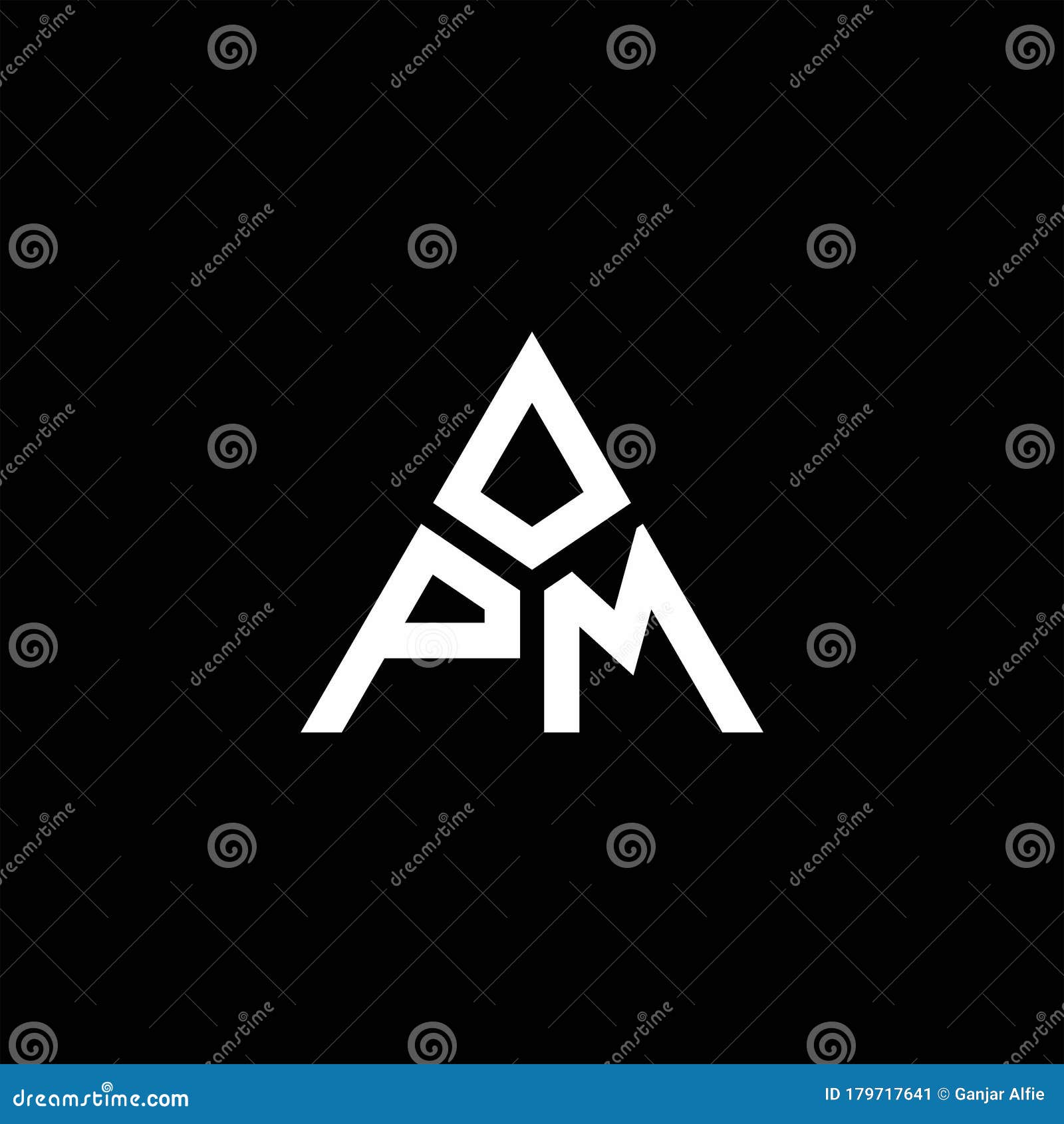 PM Monogram Logo with 3 Pieces Shape Isolated on Triangle Stock Vector ...