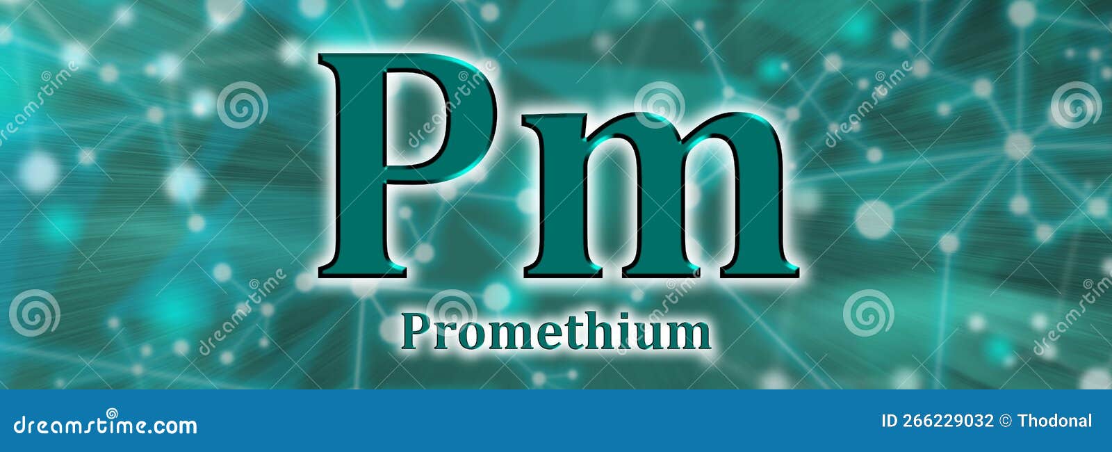 Promethium Pm Chemical Element. Promethium Sign With Atomic Number ...