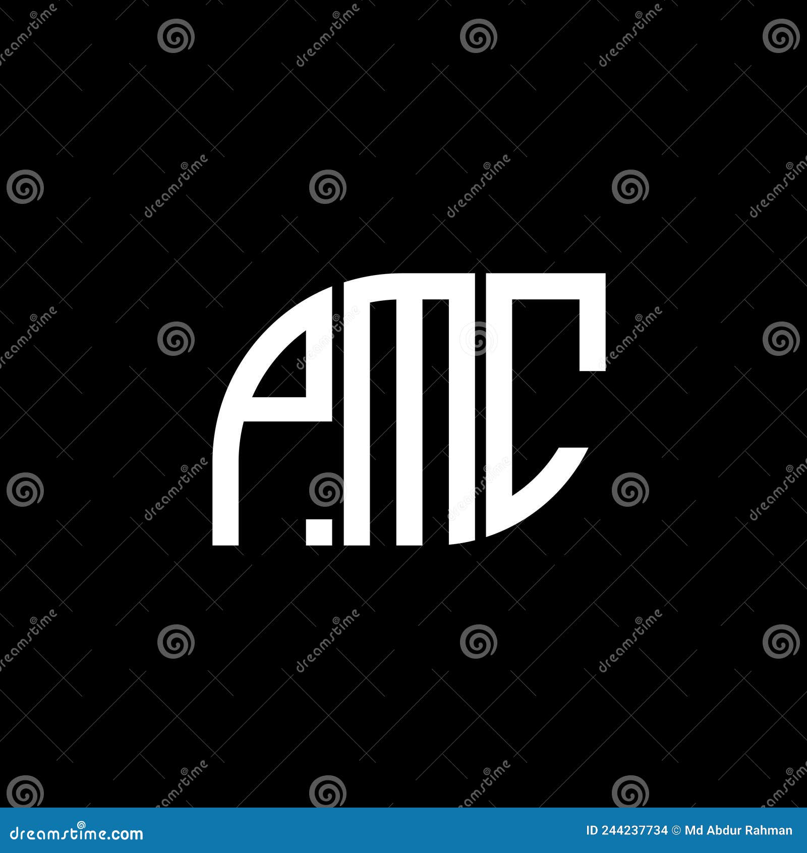 PMC Letter Logo Design on Black Background.PMC Creative Initials Letter ...