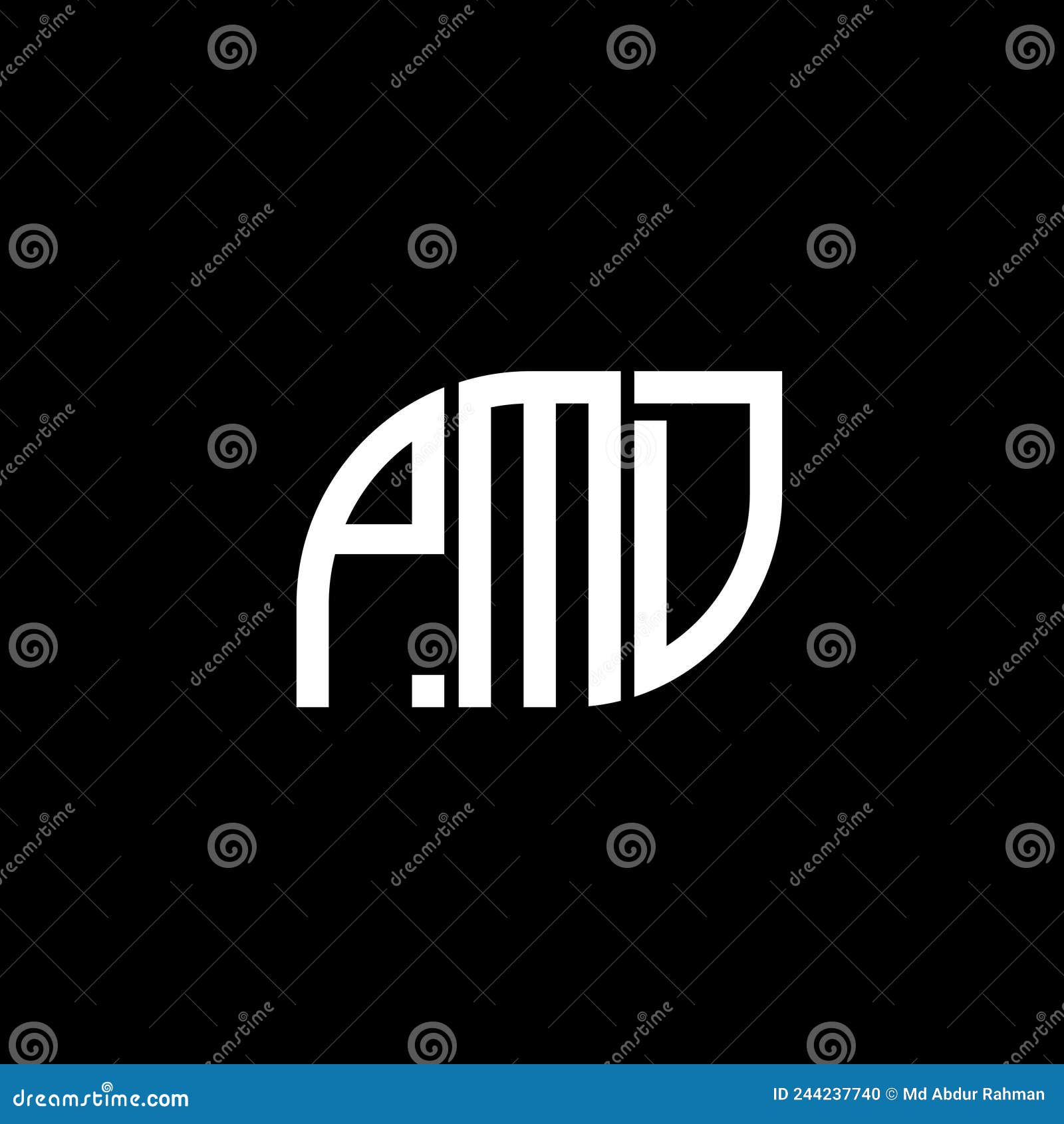 PMD Letter Logo Design on Black Background.PMD Creative Initials Letter ...