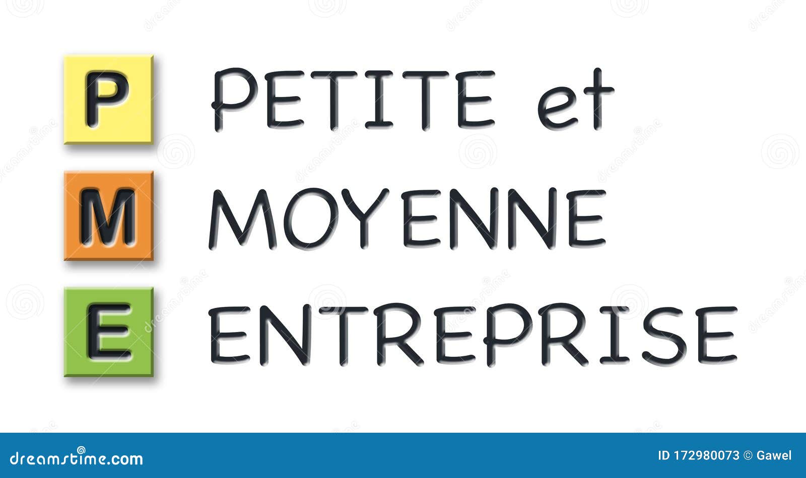 PME Initials in Colored 3d Cubes with Meaning in French Language Stock ...