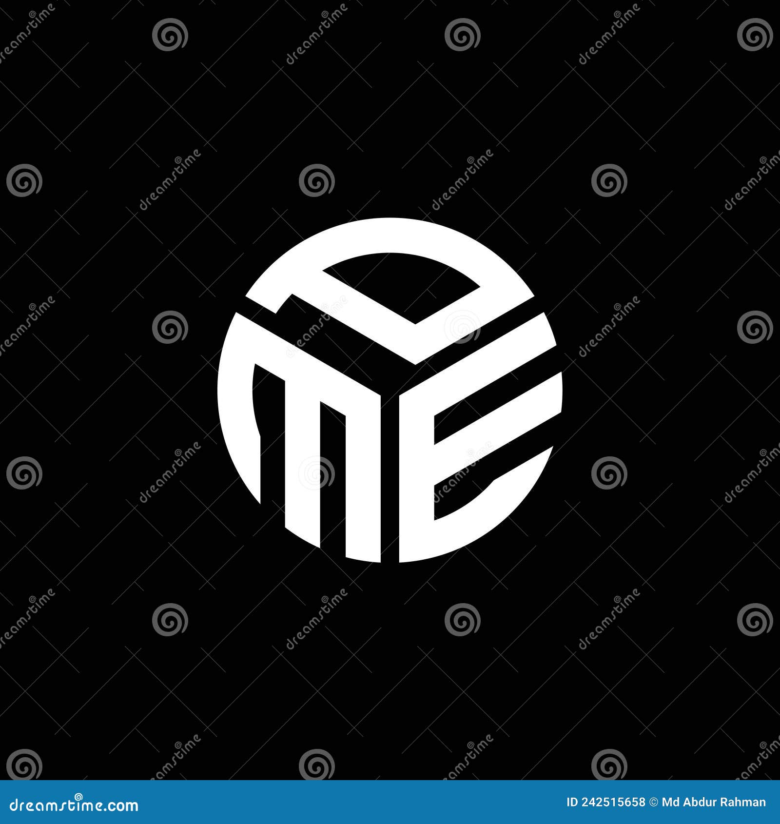 PME Letter Logo Design on Black Background. PME Creative Initials ...