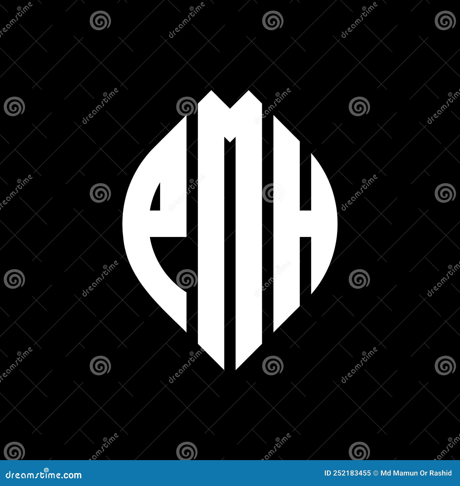 PMH Circle Letter Logo Design with Circle and Ellipse Shape. PMH ...