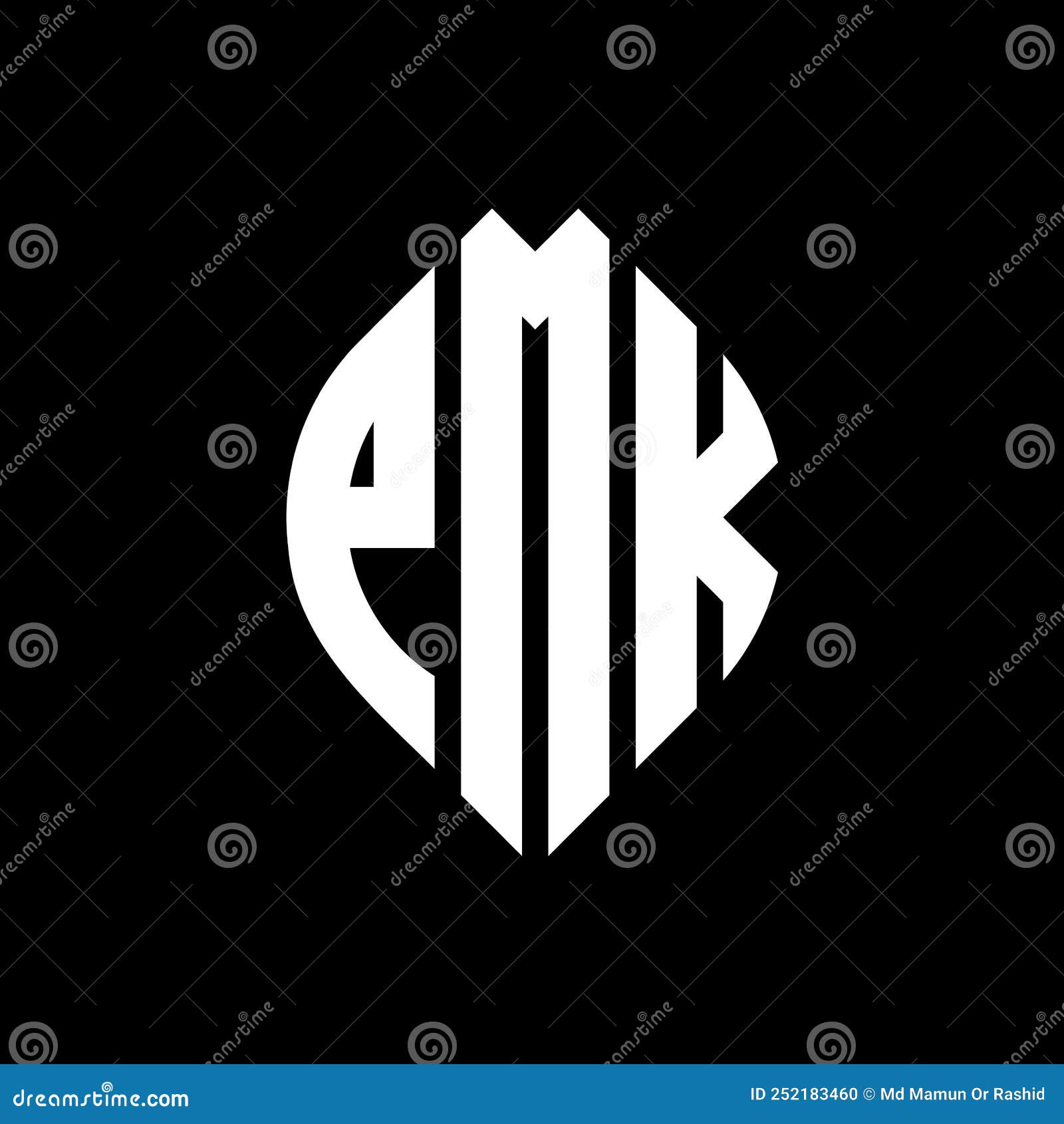PMK Circle Letter Logo Design with Circle and Ellipse Shape. PMK ...