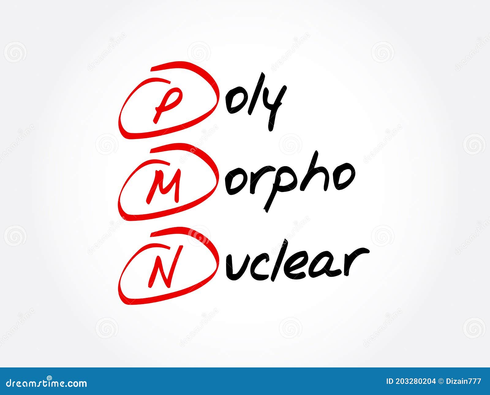 PMN - PolyMorphoNuclear Acronym Stock Illustration - Illustration of ...