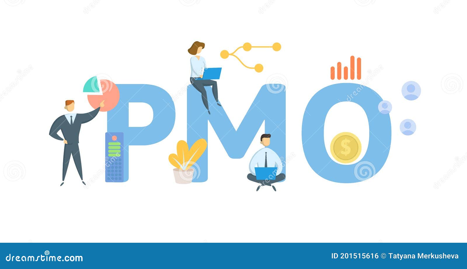 PMO, Program Management Office. Concept with Keywords, People and Icons ...