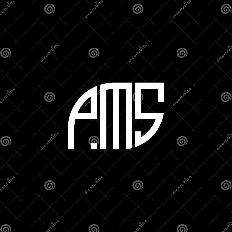 PMS Letter Logo Design on Black Background.PMS Creative Initials Letter ...